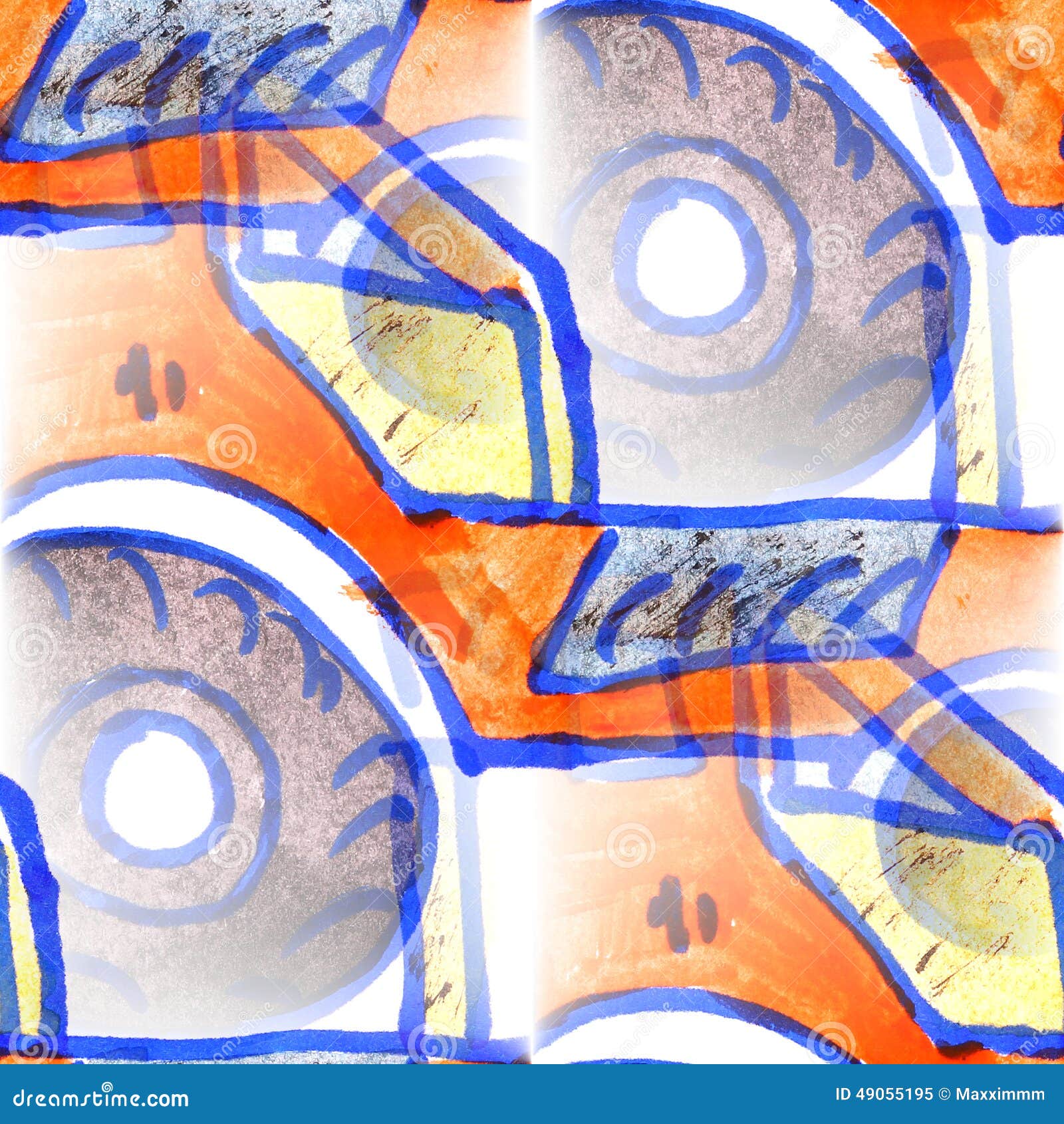 Mural Background Seamless Tractor Pattern Stock Illustration ...