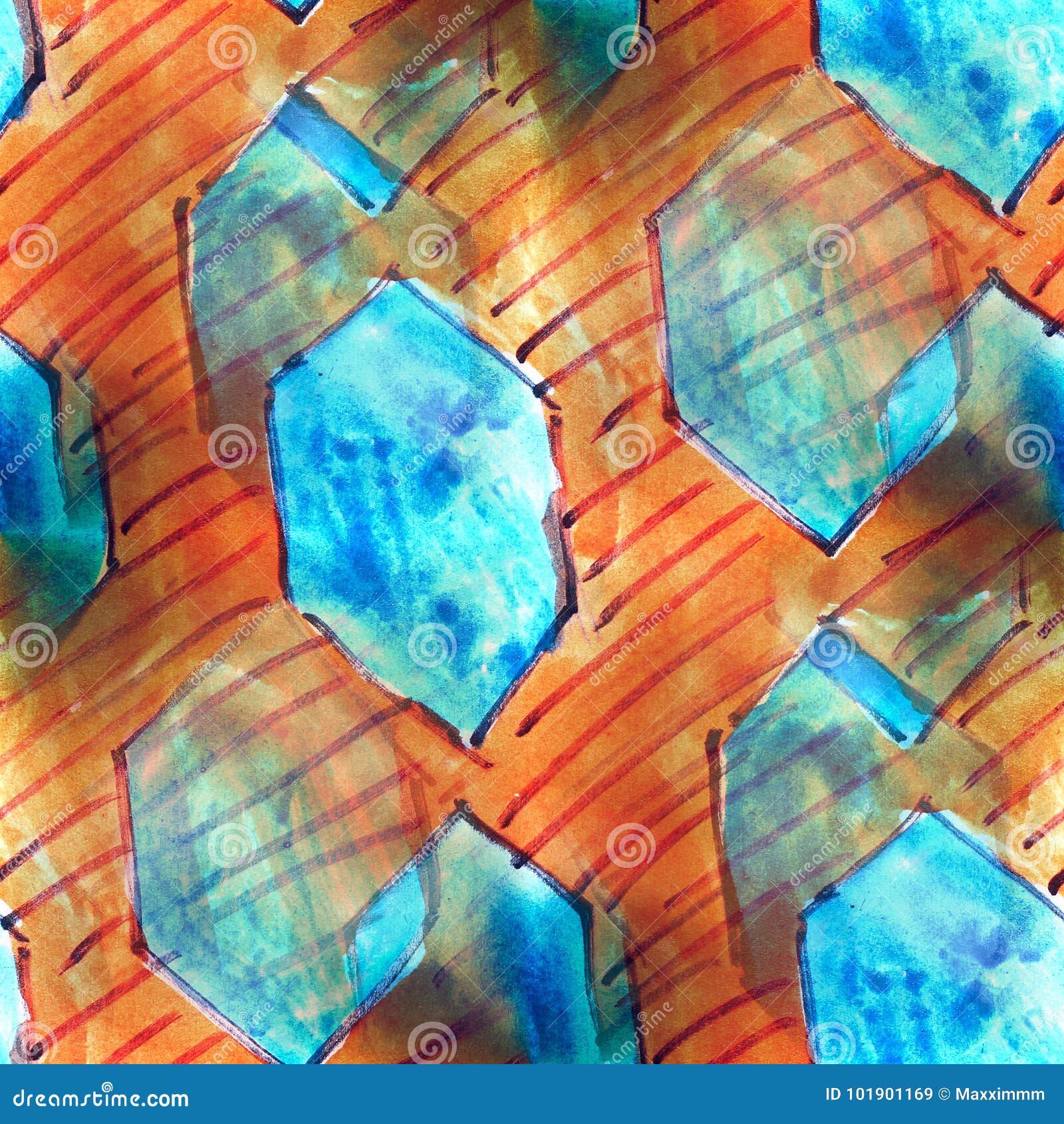 Mural Blue Diamonds Background Seamless Pattern Background Te Stock ...