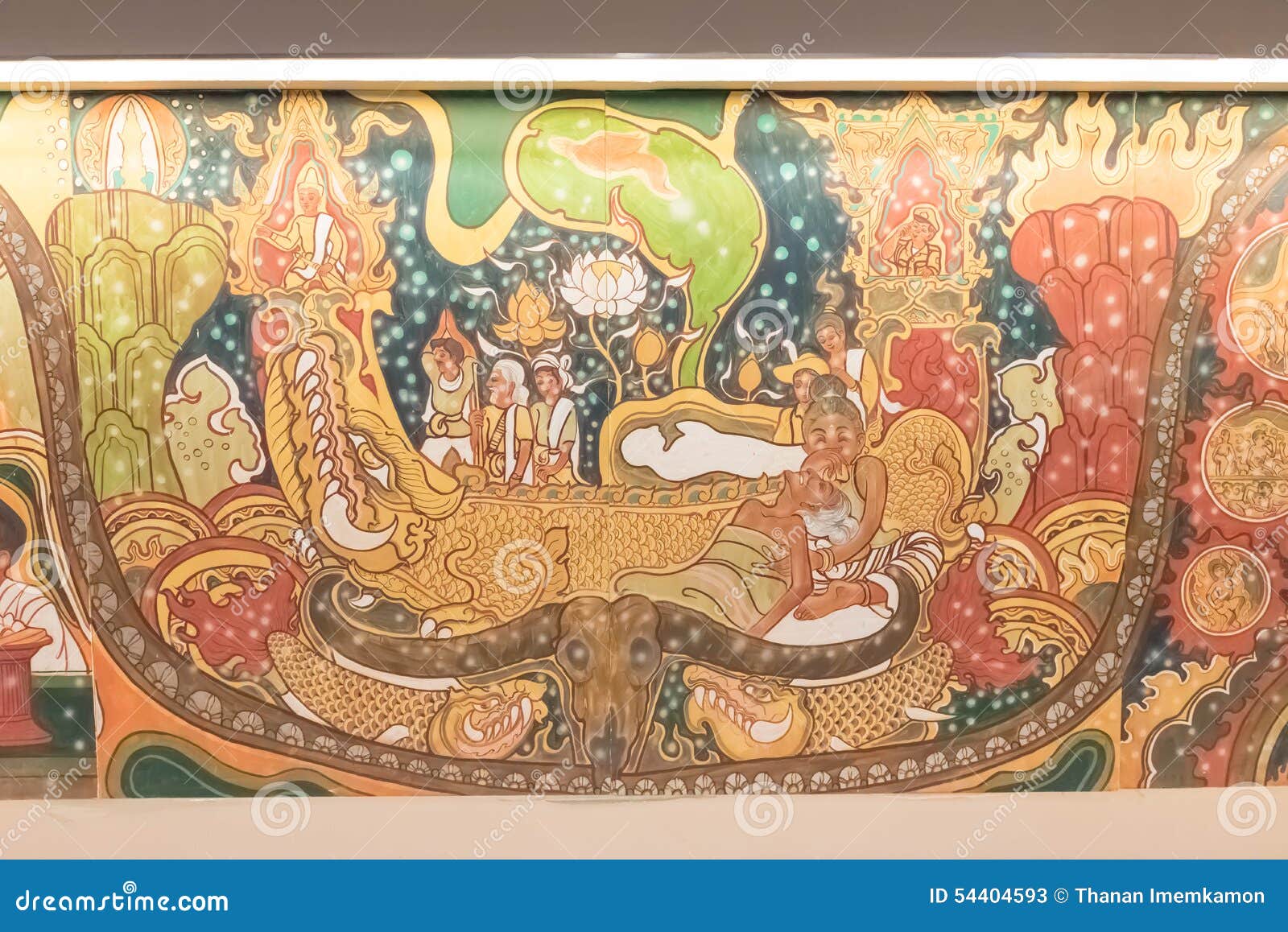 Mural Buddhist art stock image. Image of religion, civilization - 54404593