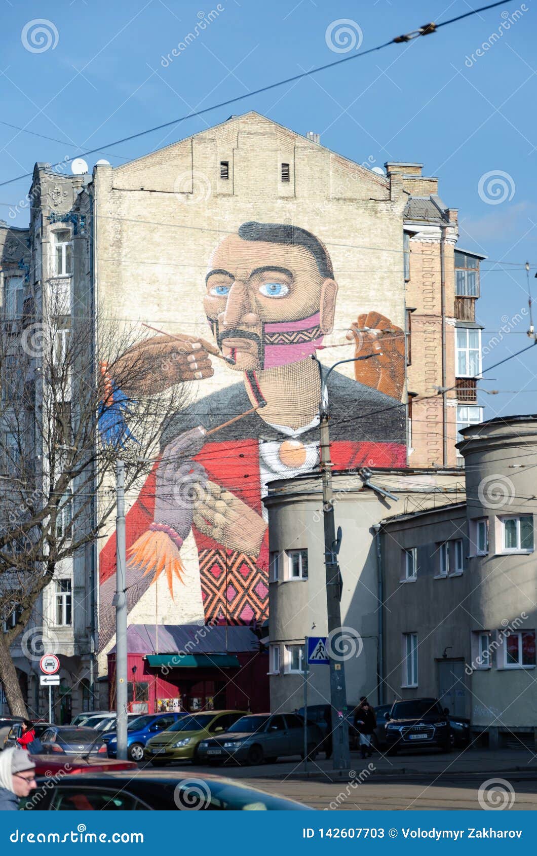 Mural on a Building in Kyiv Editorial Stock Photo - Image of road ...