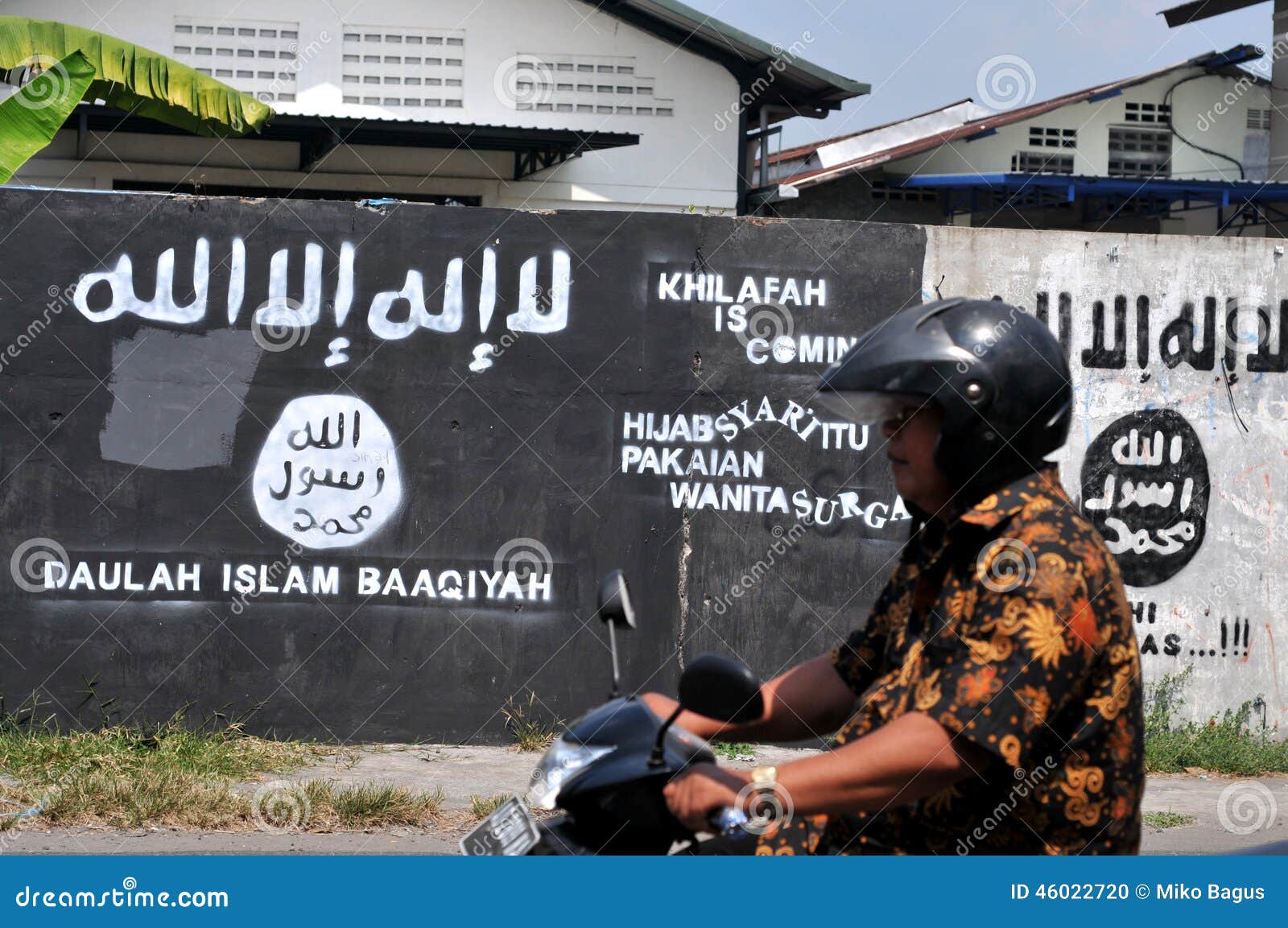 Mural De La Bandera De ISIS En Indonesia Imagen editorial - Imagen de ...
