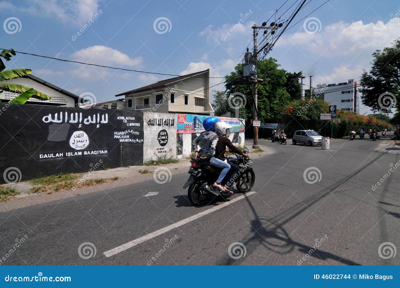 Mural De La Bandera De ISIS En Indonesia Imagen de archivo editorial ...