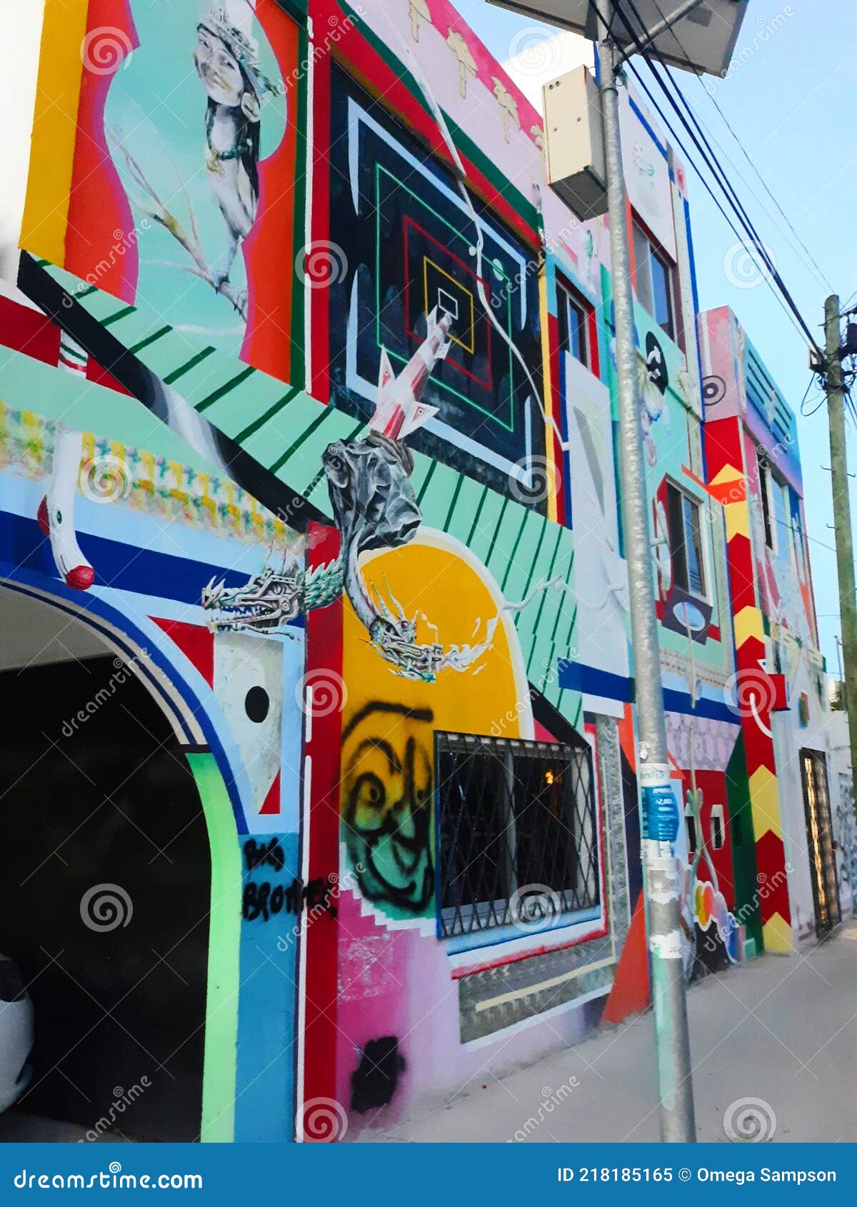 Mural Graffiti Tribal Retro Art in Tulum Mexico Editorial Image - Image ...