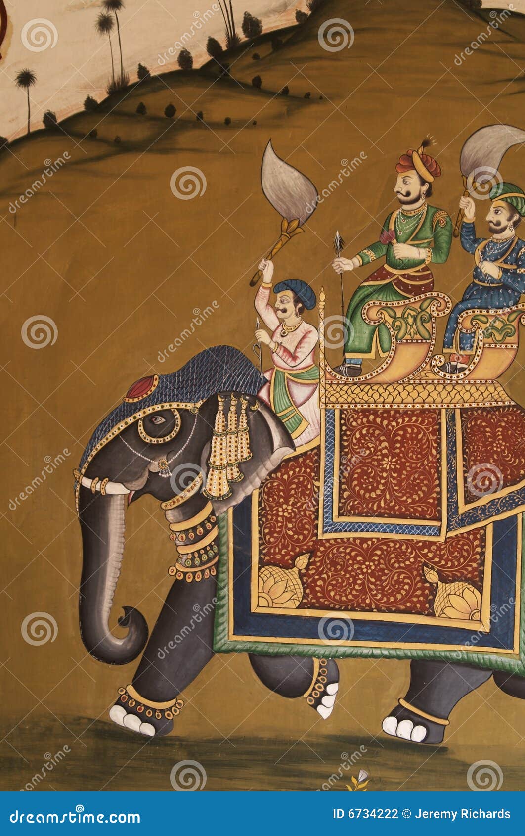 Mural indio foto de archivo. Imagen de indio, elefante - 6734222