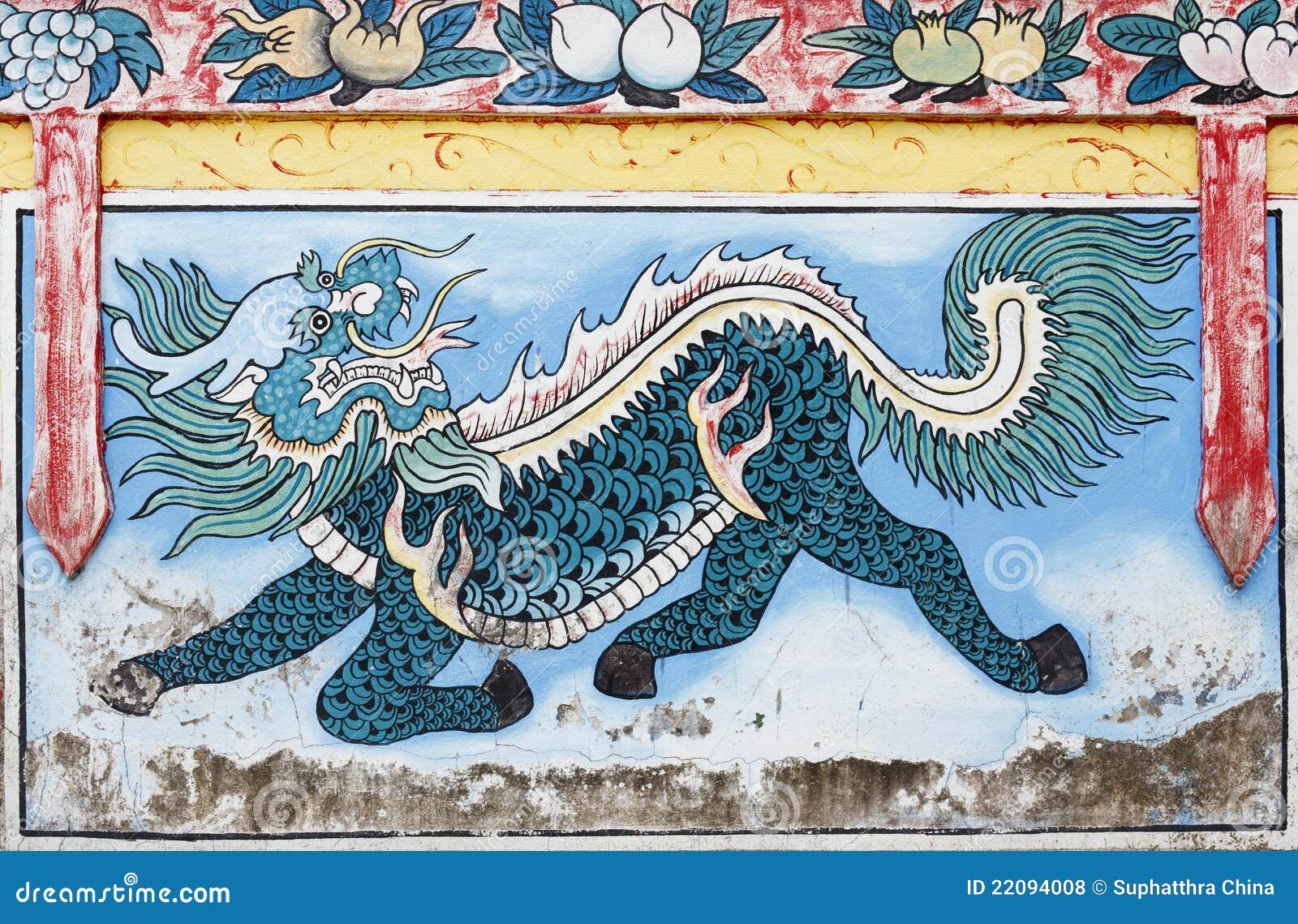 Mural painting of Kylin stock photo. Image of kylin, painting - 22094008