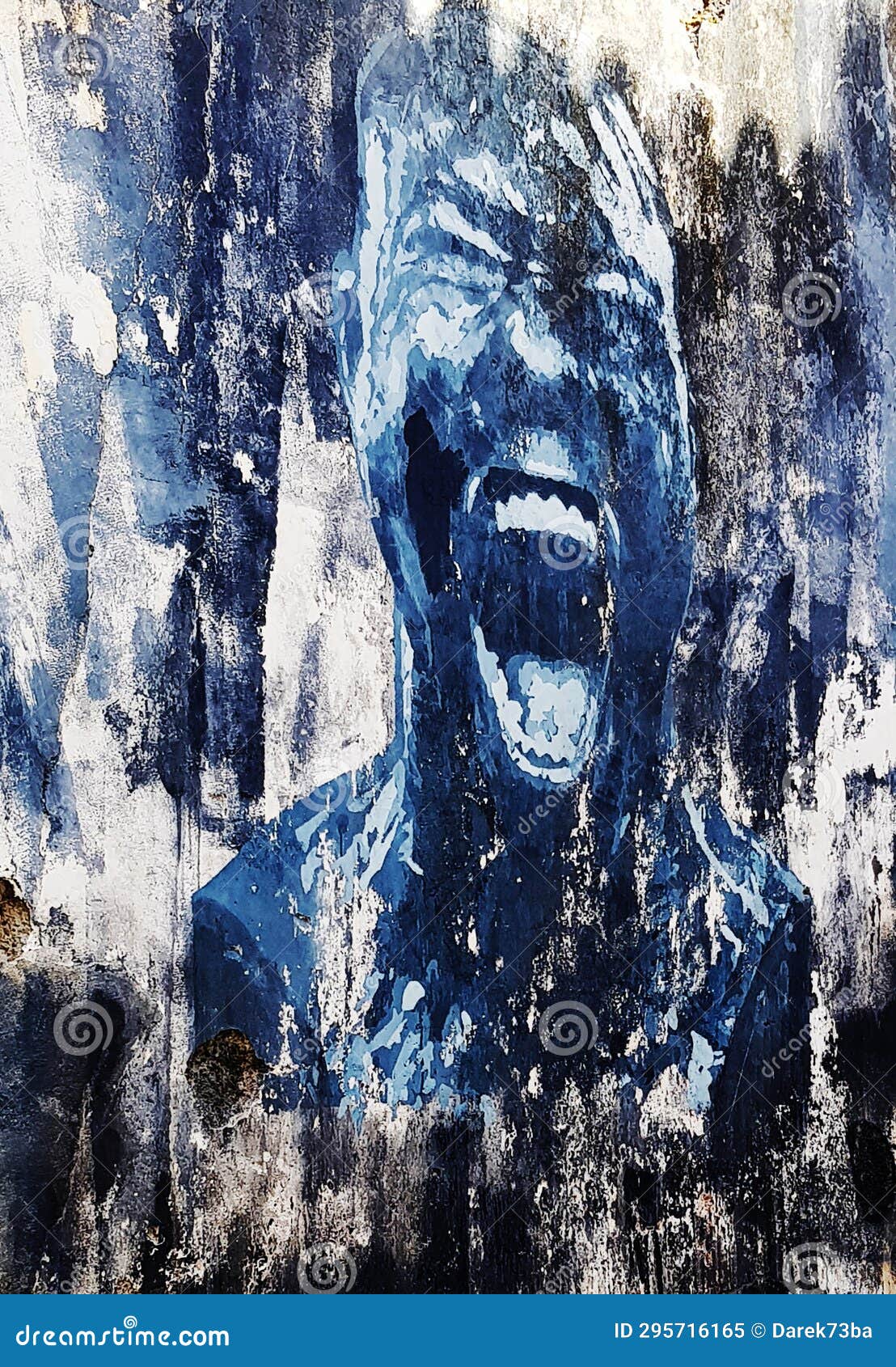 A scream from the wall editorial image. Image of mural - 295716165