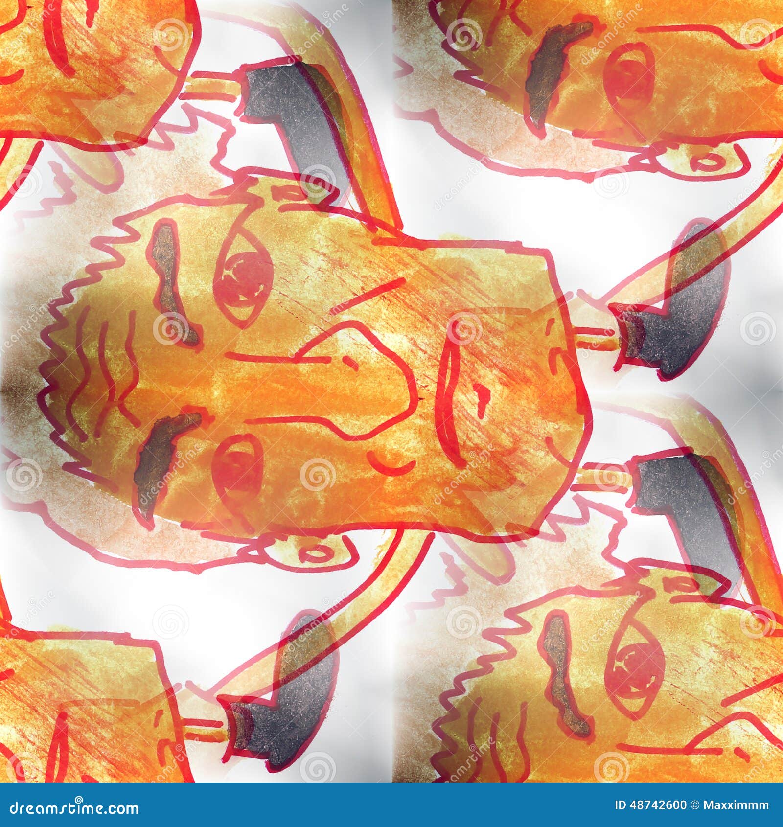 Mural Seamless Head on Legs Pattern Background Stock Illustration ...