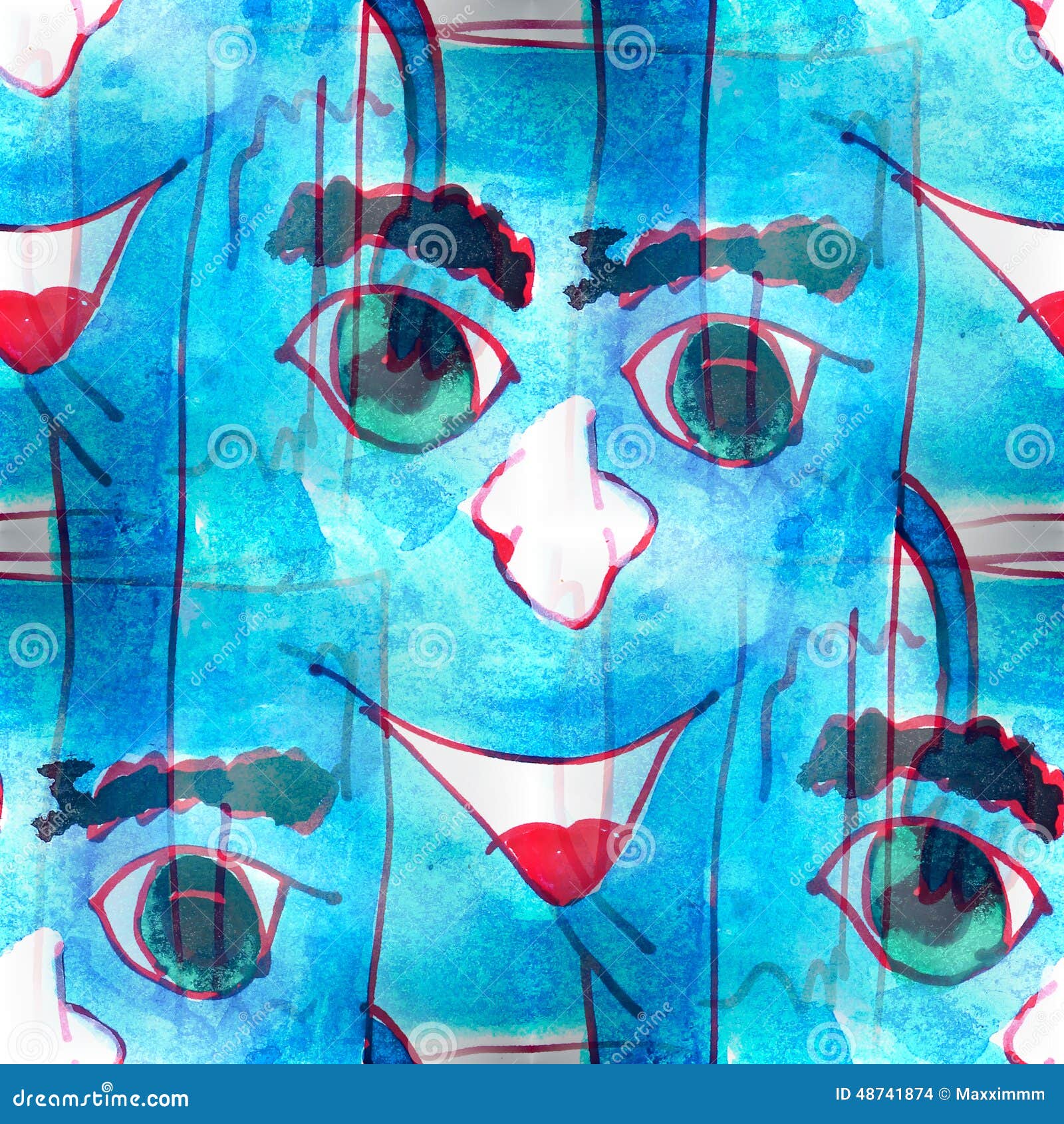 Mural Seamless Pattern Blue Book Background Stock Illustration ...