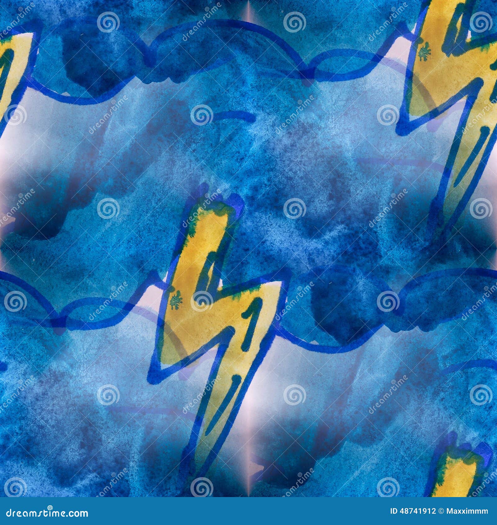 Mural Seamless Pattern Lightning Background Stock Illustration ...