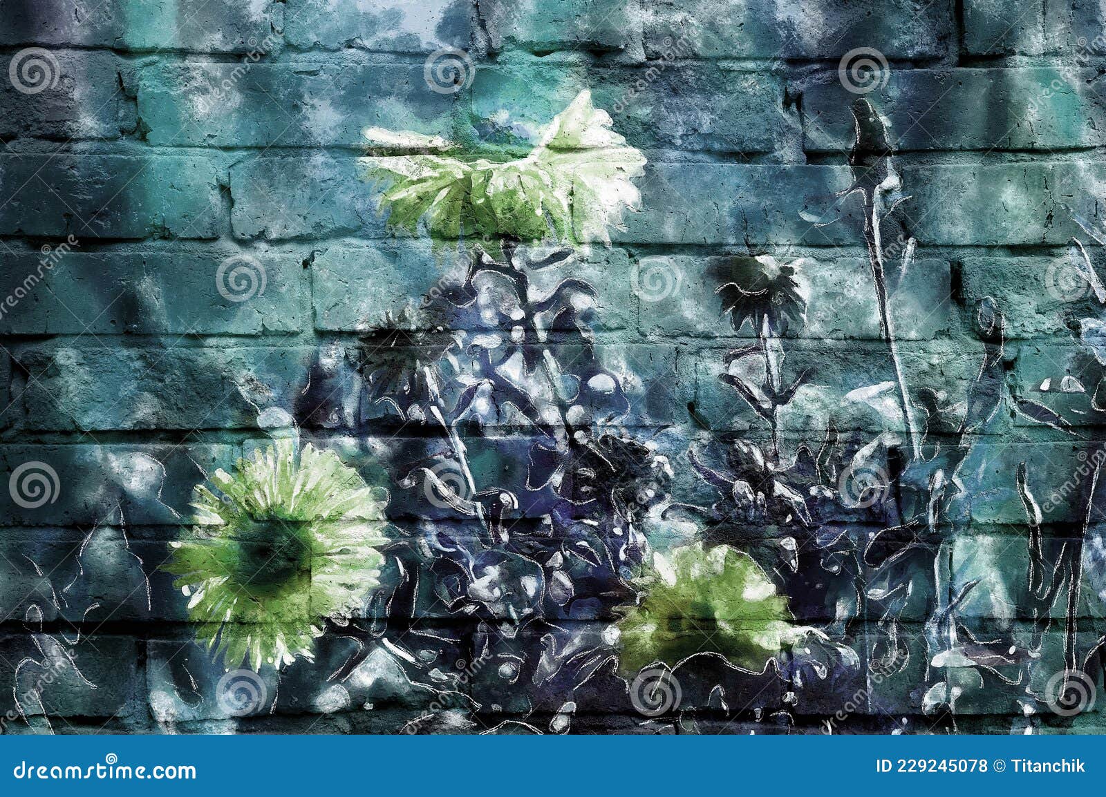Mural Wall- Paint Brush. Wallpaper Pattern- Art Drawing Stock Photo ...