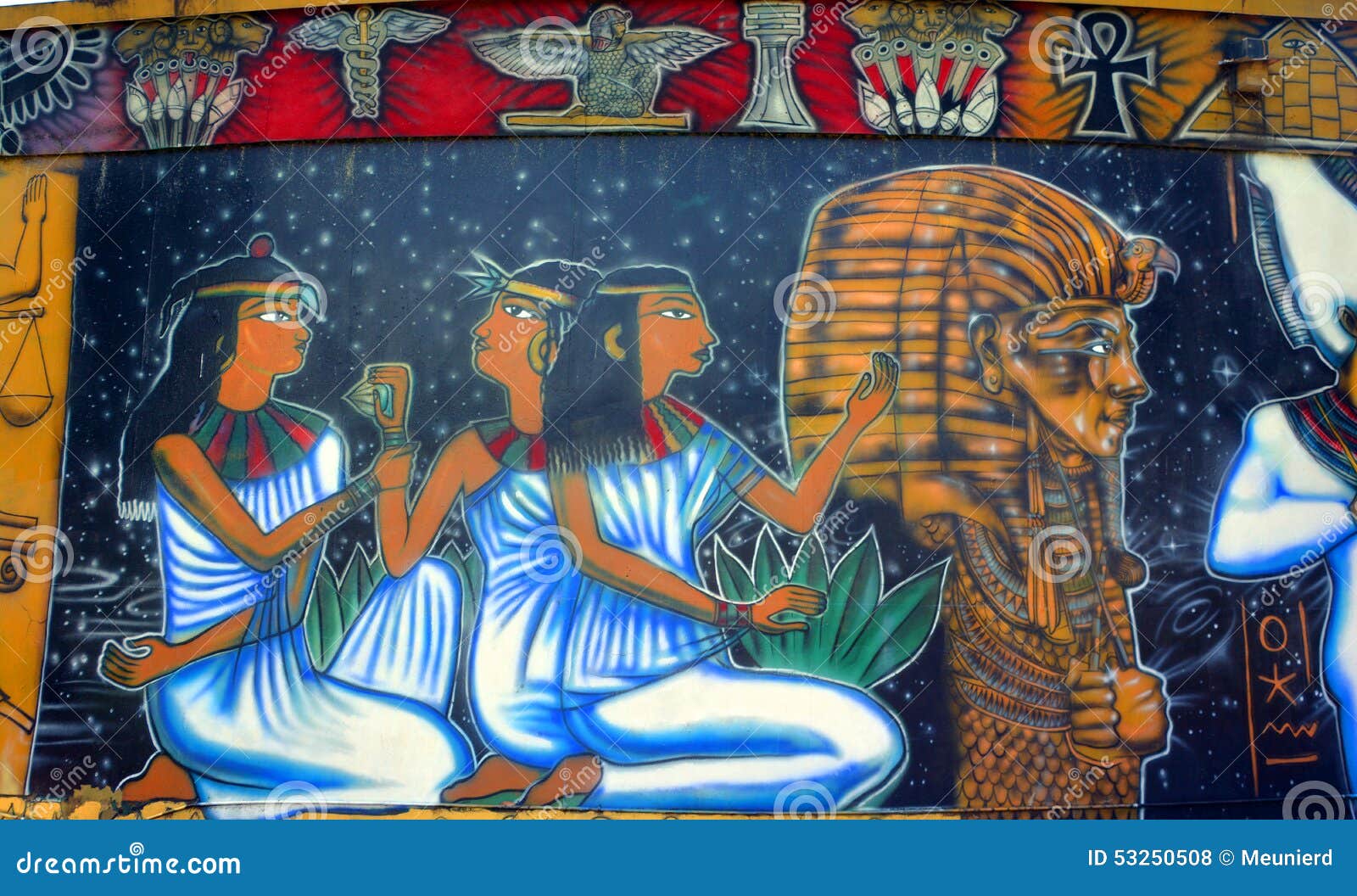Murale dei egiziani fotografia stock editoriale. Immagine di tiraggio ...