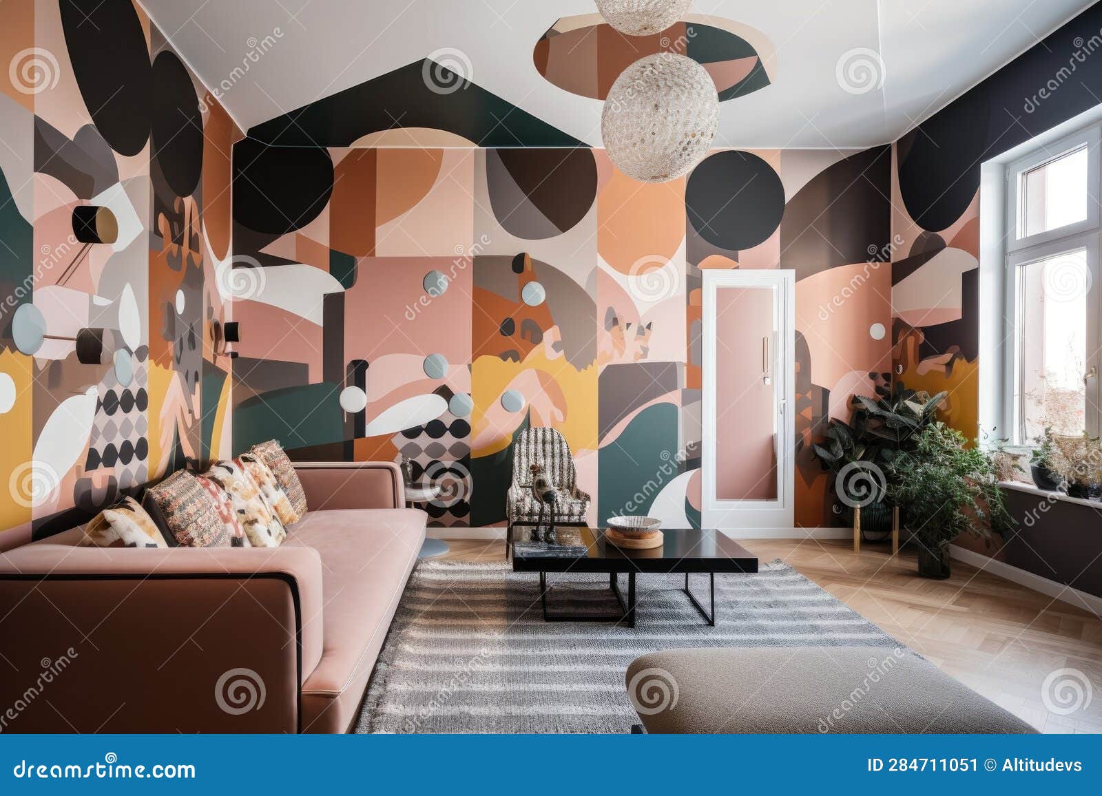 Murals of Different Styles, Shapes, and Sizes on the Walls of a Modern ...