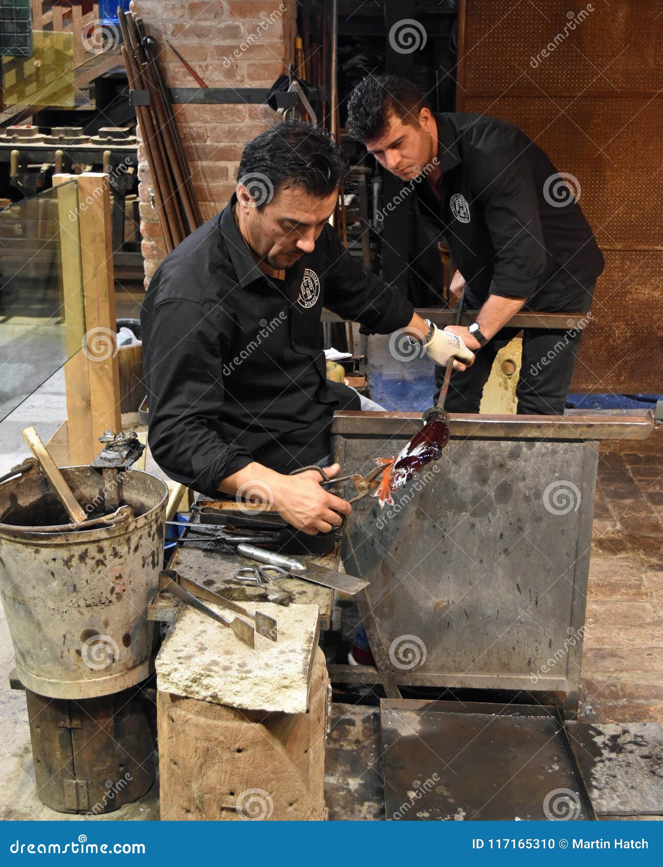 Murano Glass Workers Making Vase Editorial Image - Image of island ...