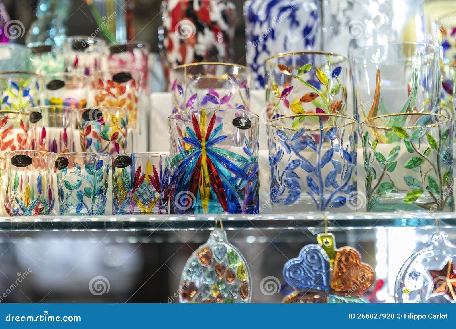 Murano glasses shop window stock photo. Image of artistic - 266027928