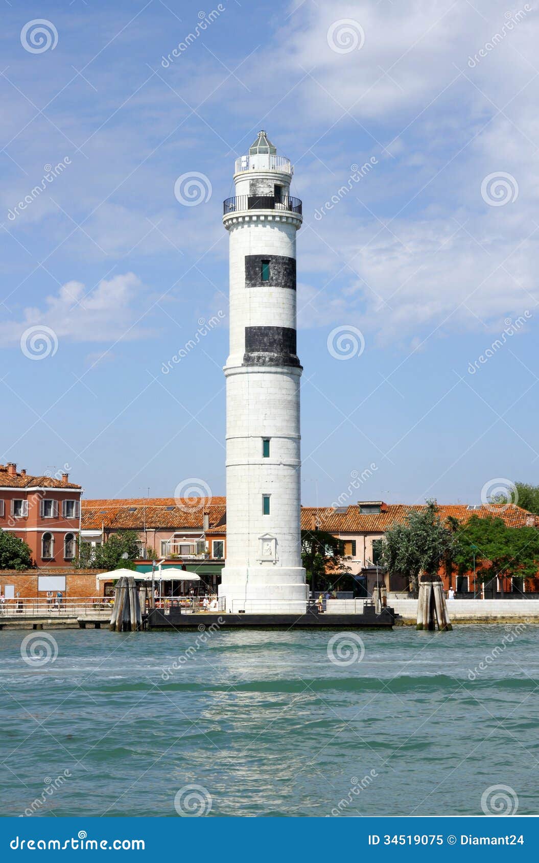 Murano Island with Lighthouse, View from Sea Stock Image - Image of ...