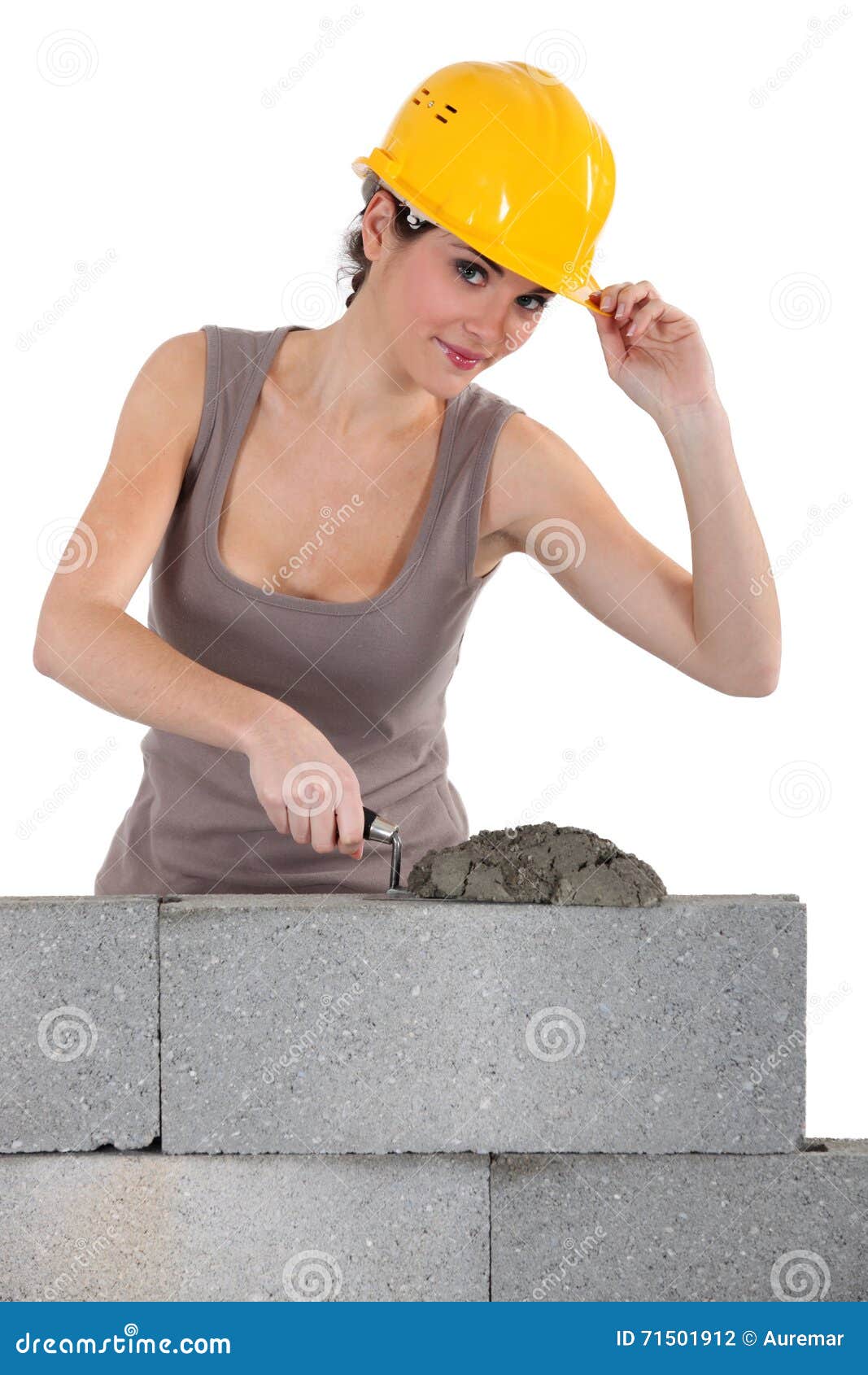 Muratore femminile fotografia stock. Immagine di cemento - 71501912