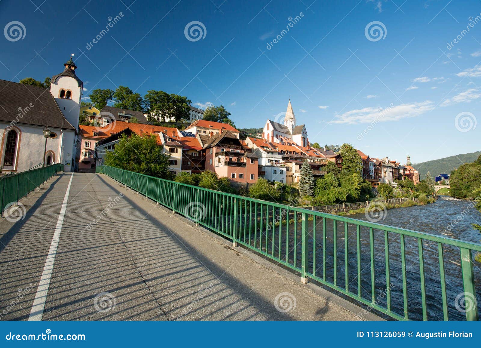 Murau, Austria stock image. Image of point, bridge, river - 113126059