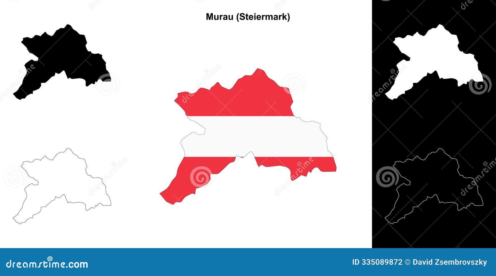 Murau outline map stock illustration. Illustration of boundaries ...