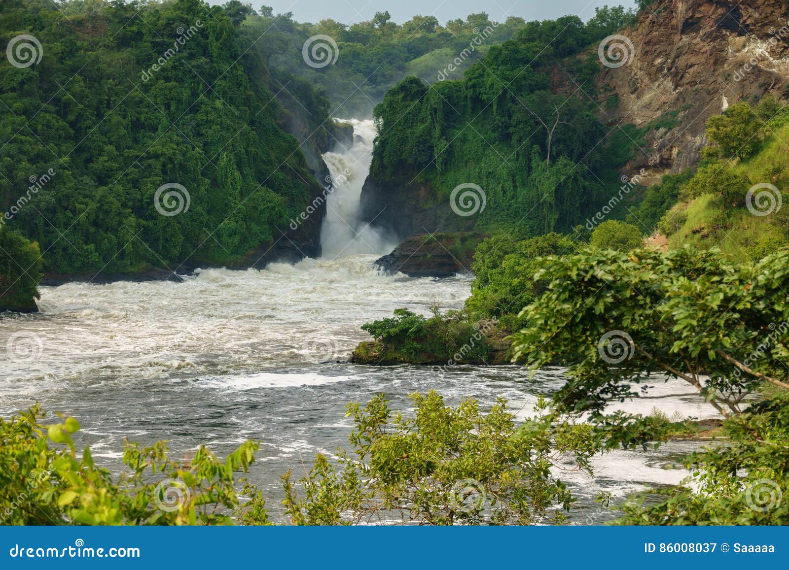 Murchison Falls in Uganda stock image. Image of cascade - 86008037
