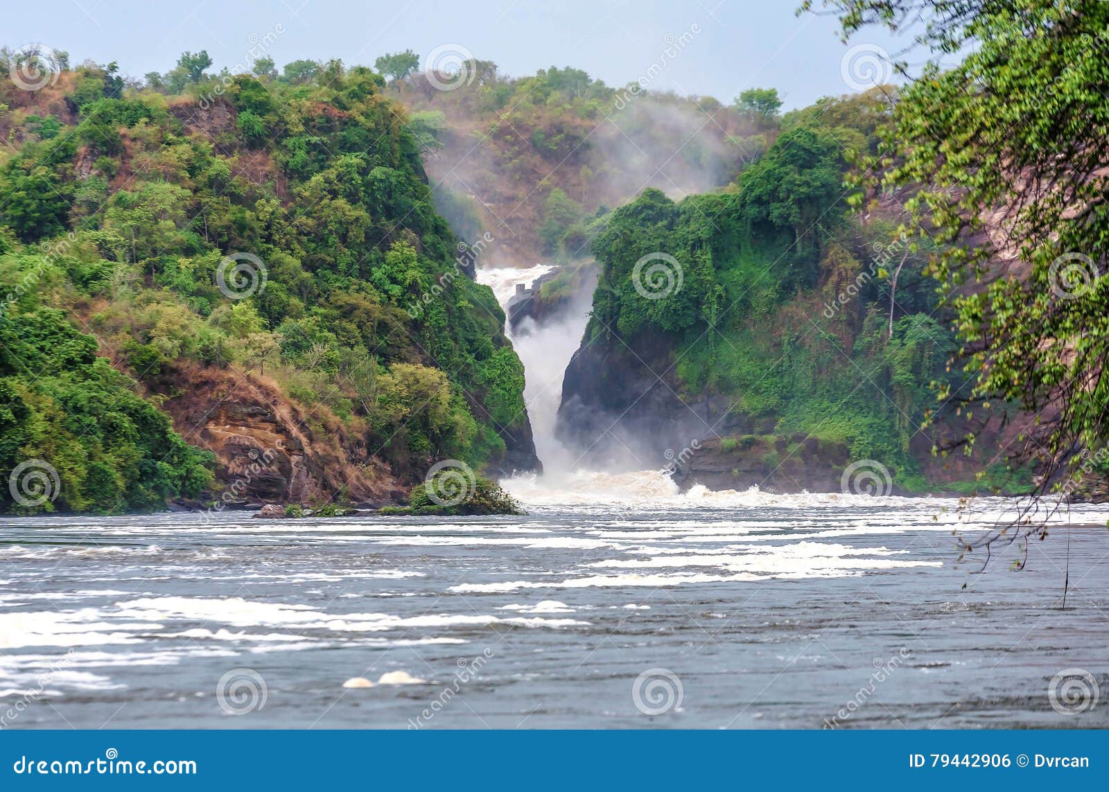 Murchison Falls on the Victoria Nile River, Uganda Stock Photo - Image ...