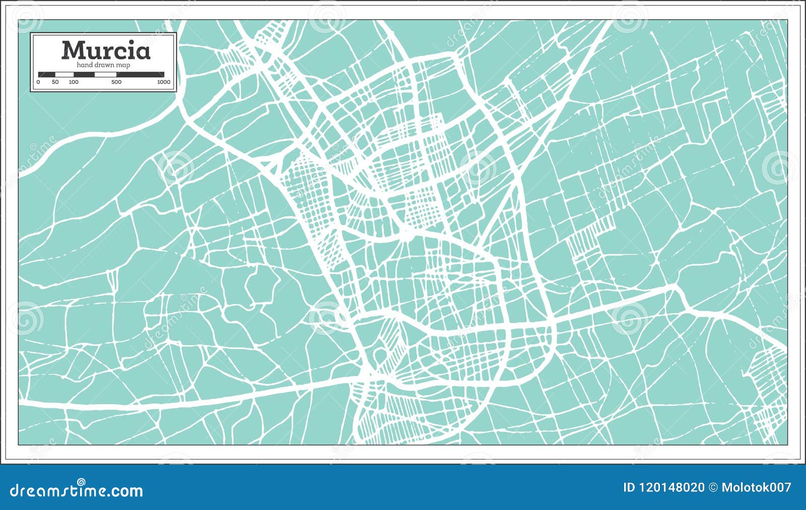 Murcia Spain City Map in Retro Style. Outline Map Stock Vector ...