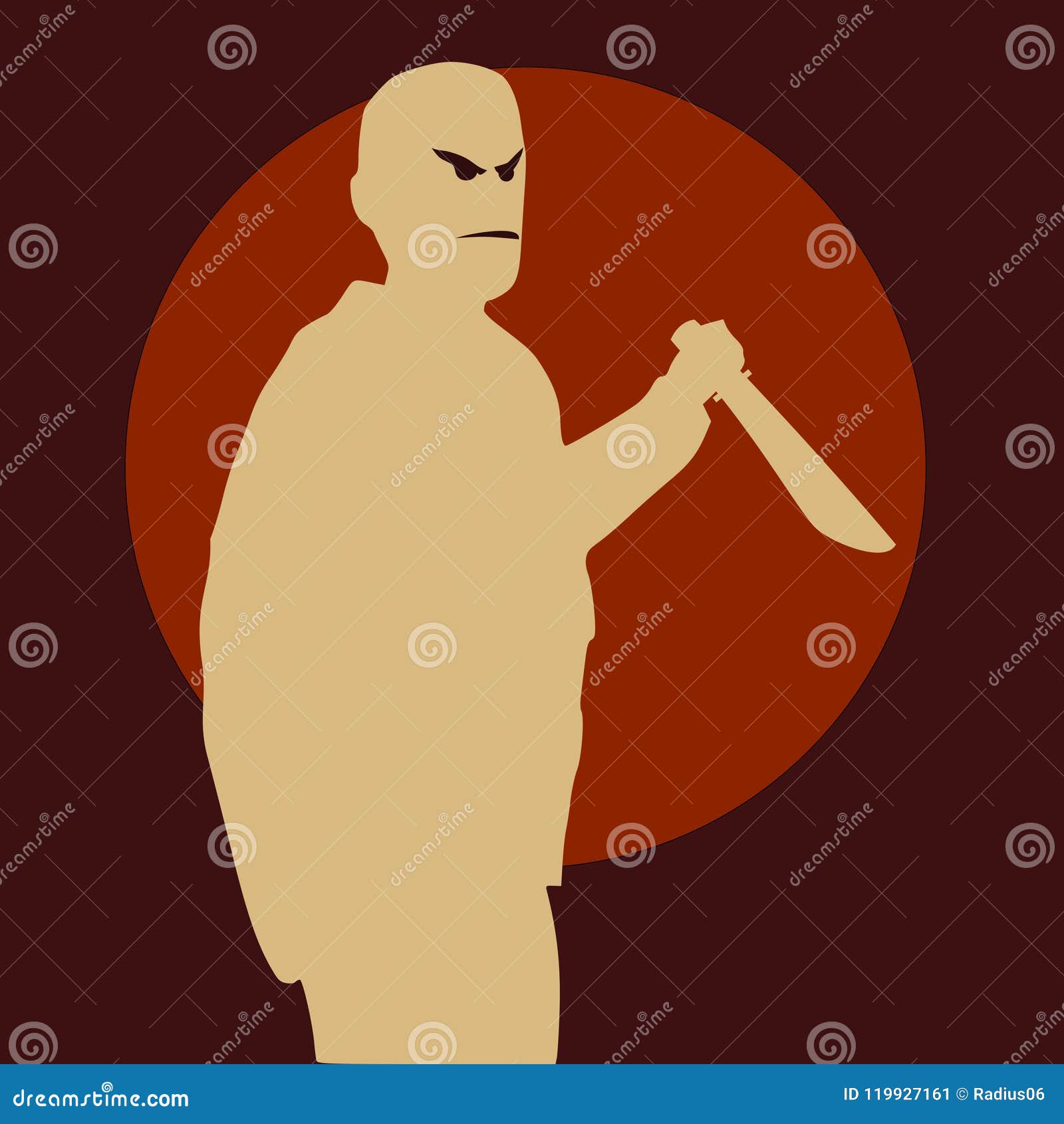 Knife Stab Red Heart Shape Vector Illustration Sketch Doodle Hand Drawn ...