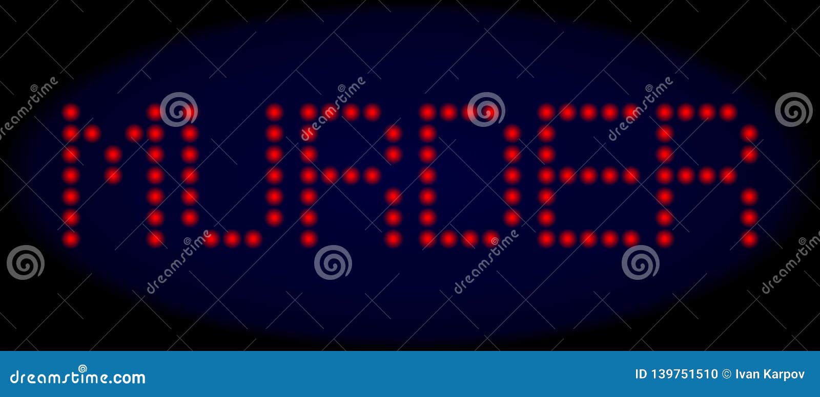 MURDER Led Style Text with Glowing Dots Stock Vector - Illustration of ...