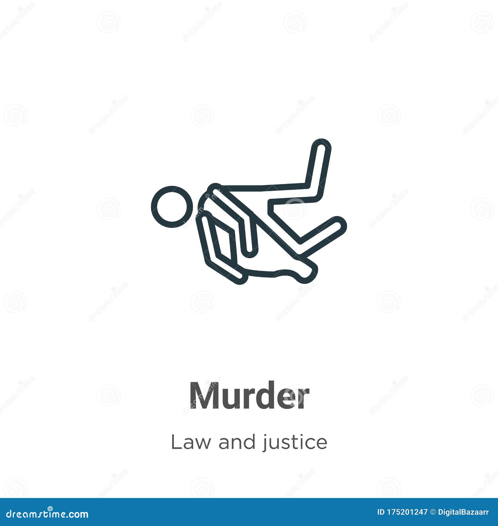 Murder Outline Vector Icon. Thin Line Black Murder Icon, Flat Vector ...