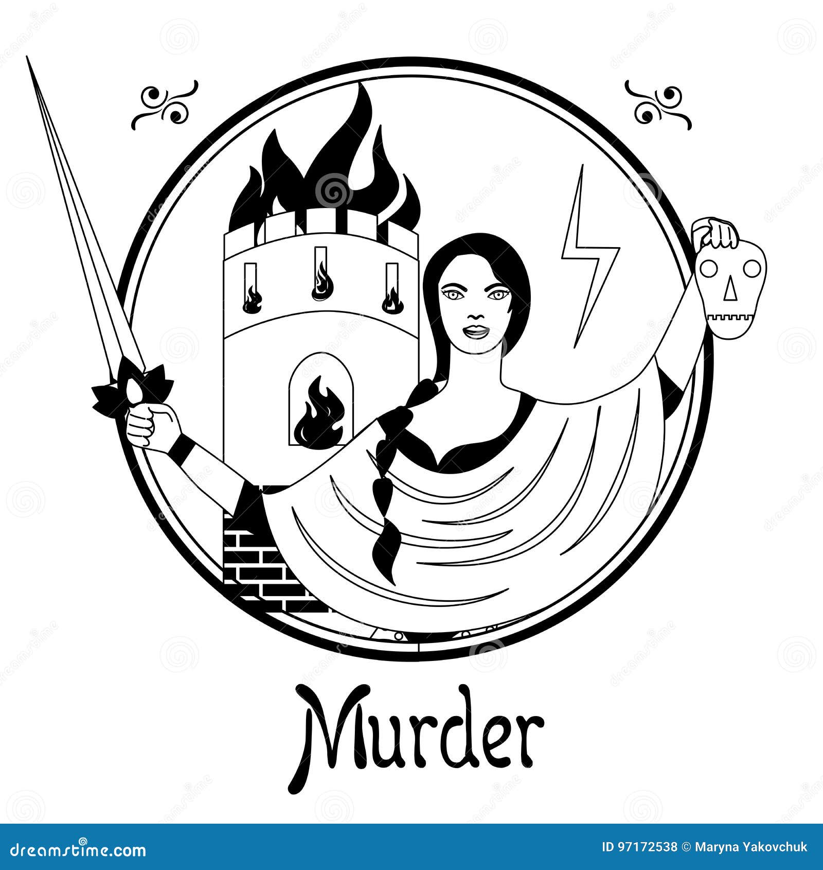 Murder Theme Word Art Illustration Cartoon Vector | CartoonDealer.com ...