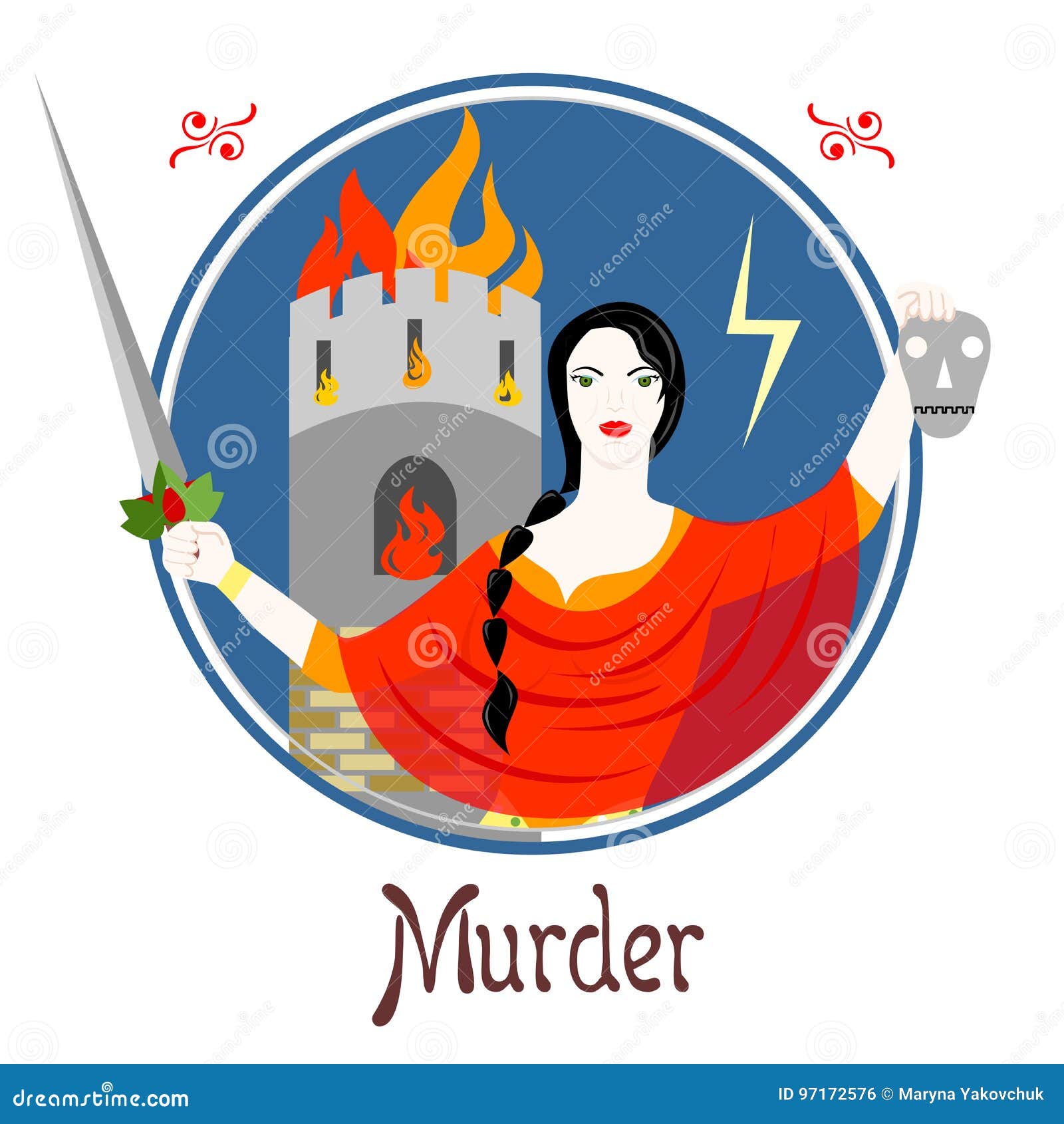 Murder Theme Word Art Illustration Cartoon Vector | CartoonDealer.com ...