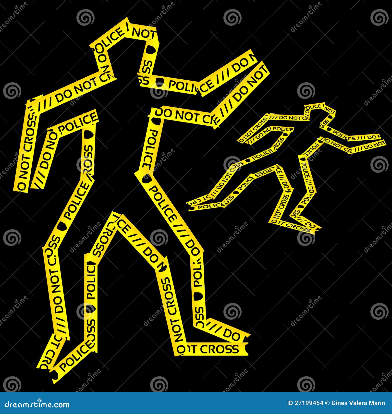 Murder Victim By Hands And Feet Tied Vector Illustration ...
