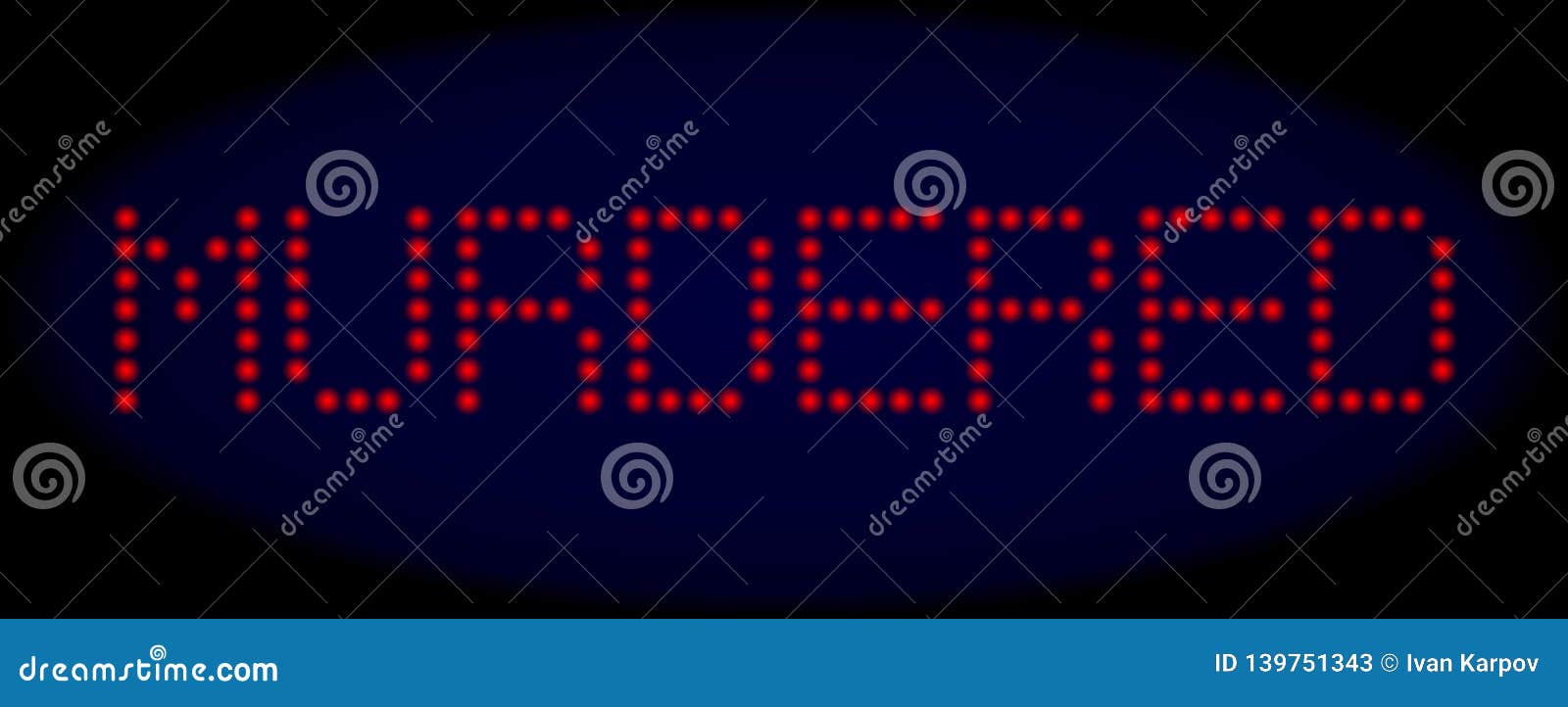 MURDERED Led Style Text with Glowing Dots Stock Vector - Illustration ...