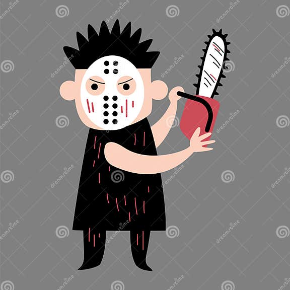 Murderer Hold Chainsaw . Halloween Cartoon Characters Stock Vector ... Murderer Hold Chainsaw . Halloween Cartoon Characters Stock Vector ...