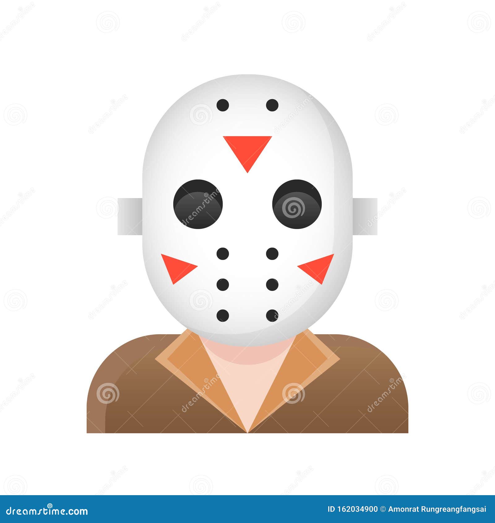 Murderer with Horror Mask Vector Illustration, Halloween Gradient Style ...