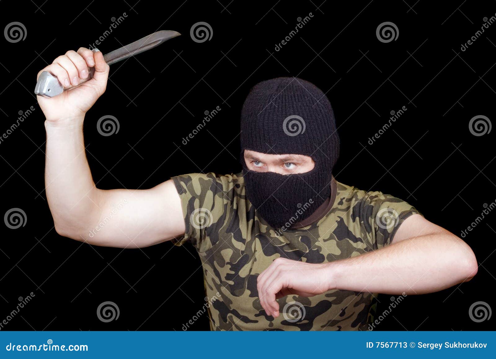 The murderer with a knife stock image. Image of active - 7567713