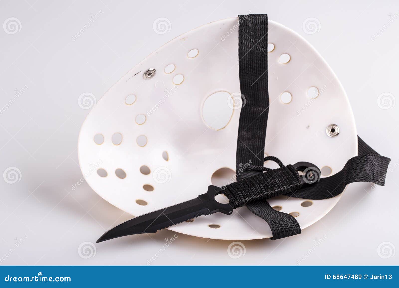 Murderer Mask and Knife on White Stock Image - Image of dangerous, face ...
