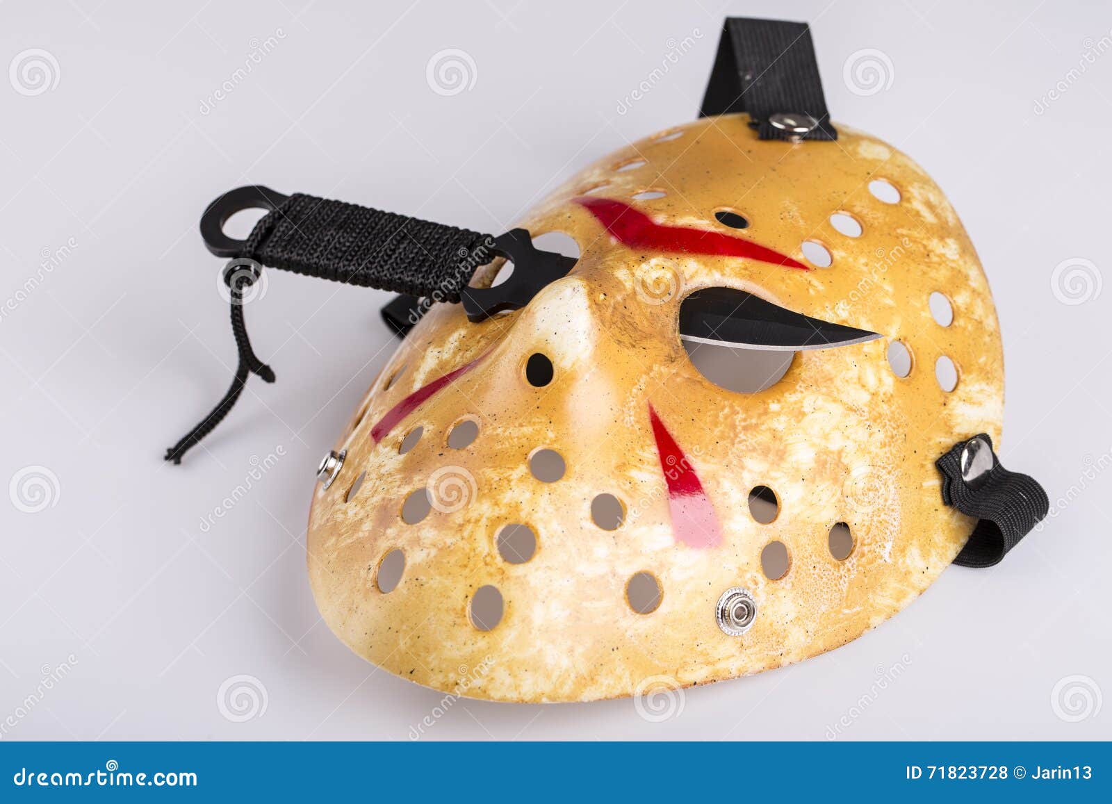 Murderer Mask and Knife on White Stock Photo - Image of slayer, male ...