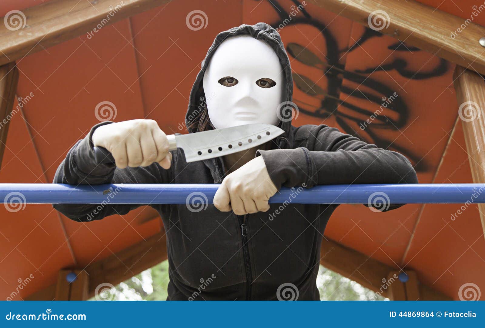 Murderer in mask Park stock photo. Image of halloween - 44869864