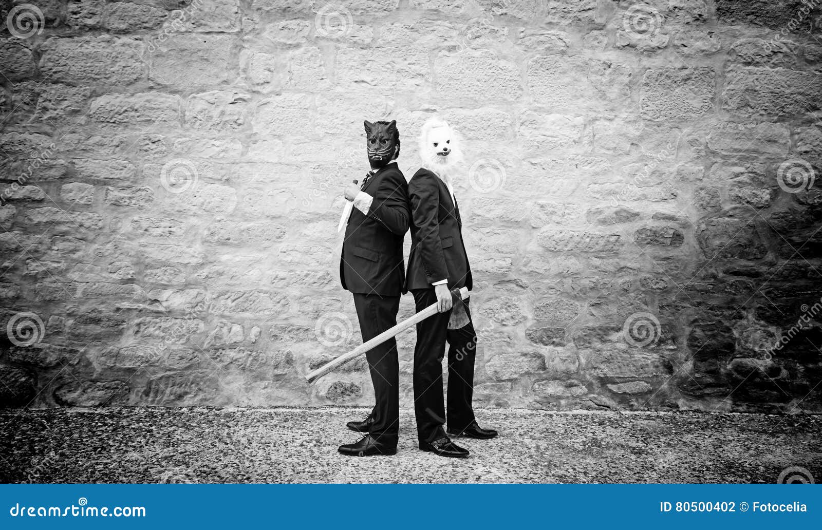 Murderers with masks stock photo. Image of human, look - 80500402