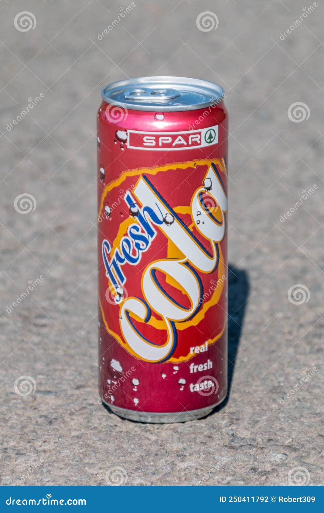 Can of Spar fresh cola editorial photography. Image of austria - 250411792