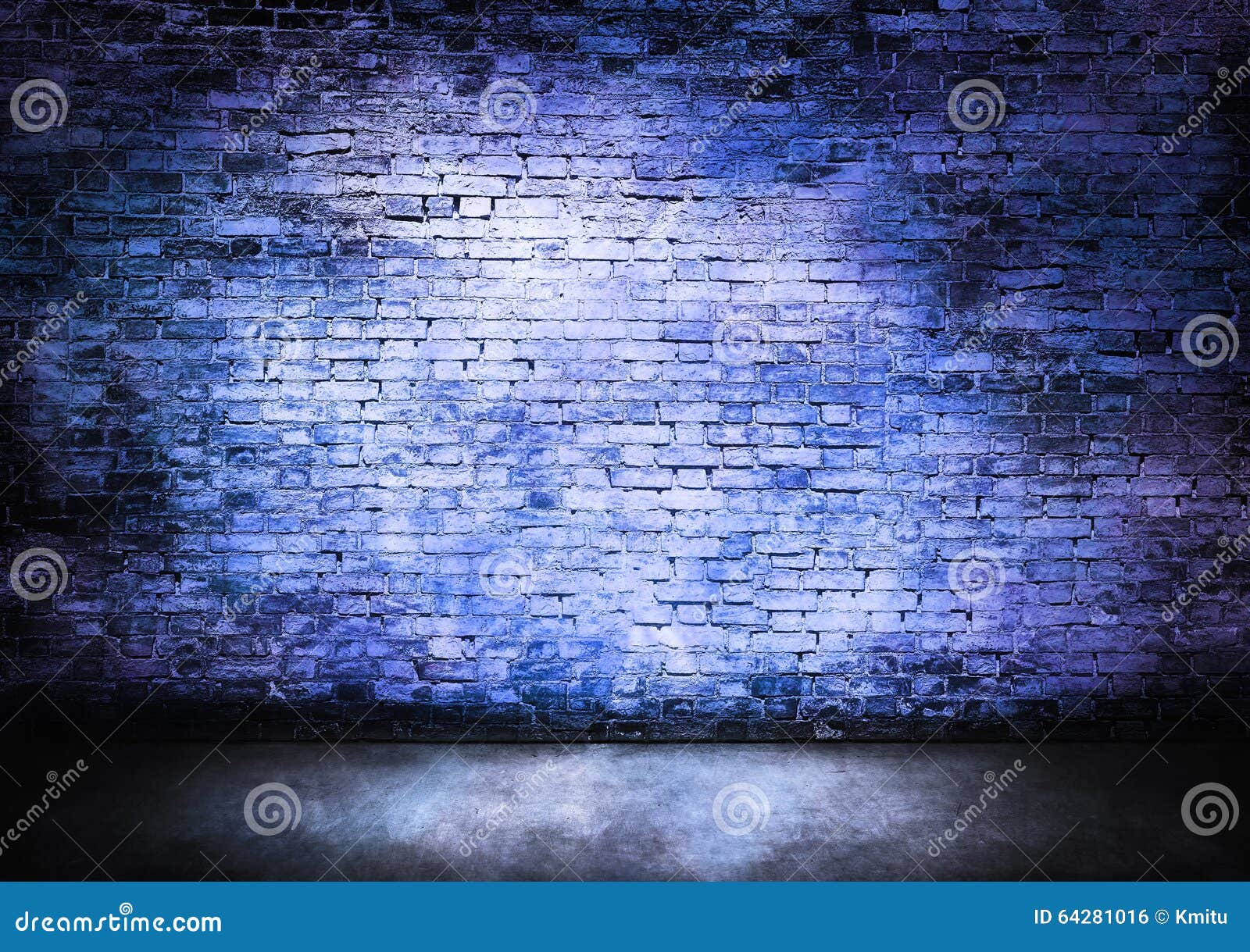 Murky brick wall in blue stock photo. Image of dark, brickwall - 64281016