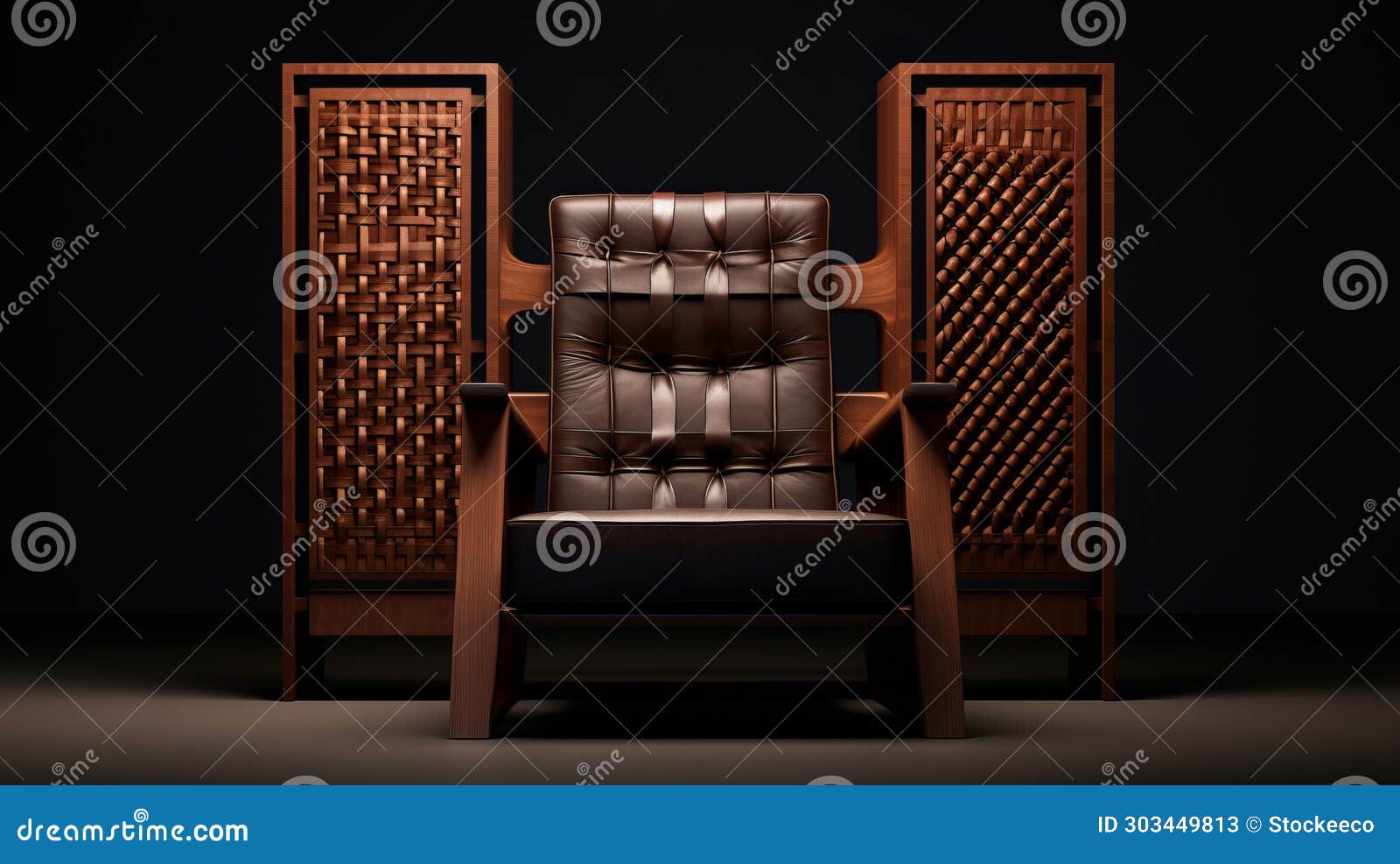 Art Deco Wooden Throne with Strong Contrast and Chiaroscuro Stock ...