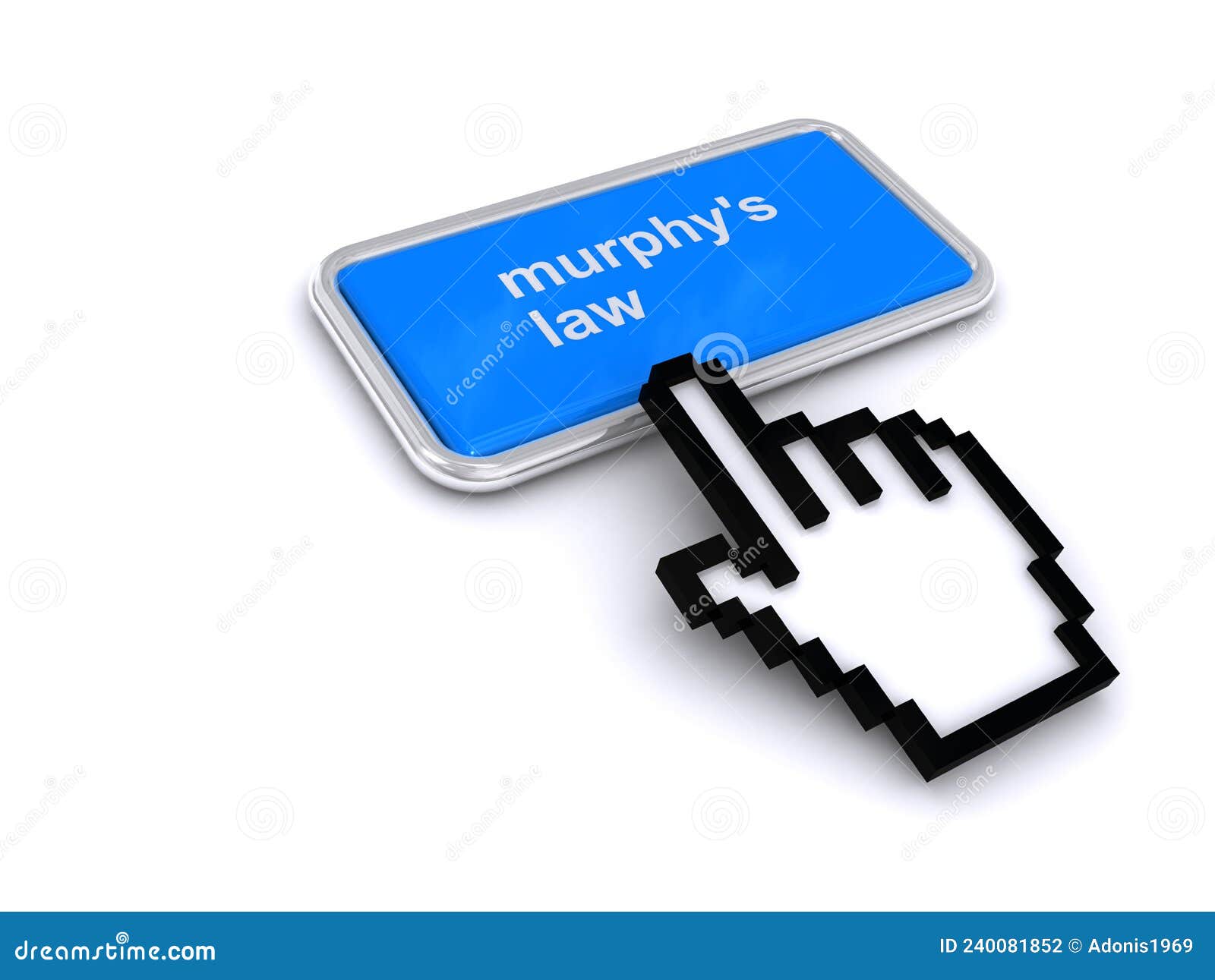 Murphy`s Law Button on White Stock Illustration - Illustration of ...