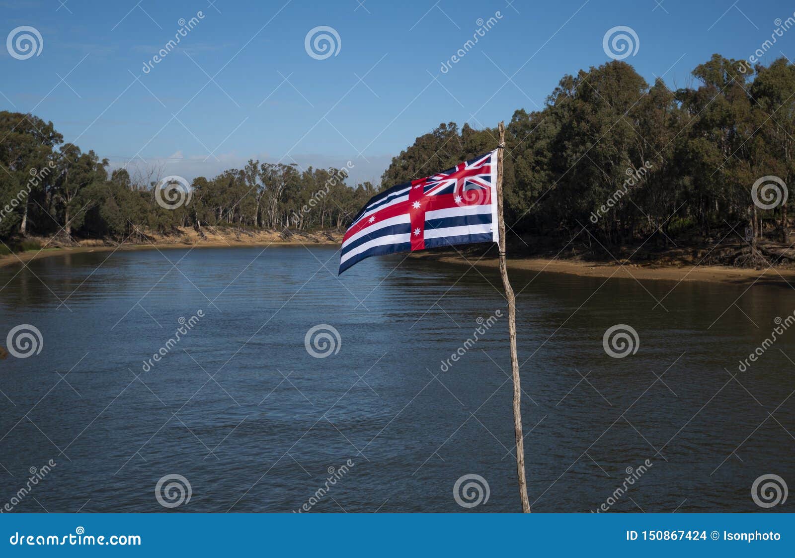 Murray River Flag with River in Background Stock Photo - Image of ...