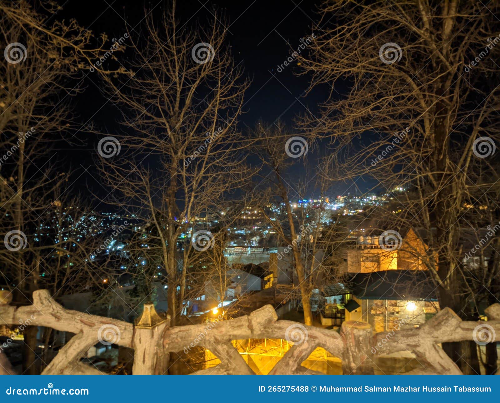 Murree City View from Mall Road Stock Photo - Image of snow, night ...