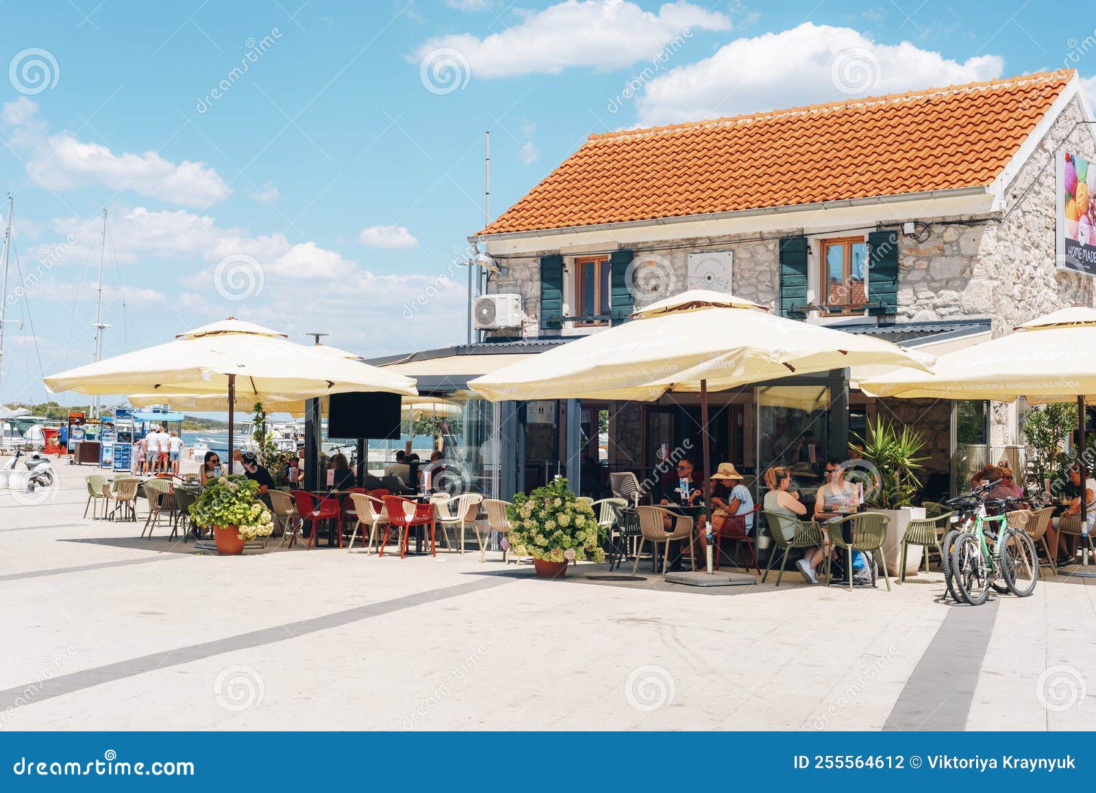 Murter Croatia - 31 July 2022: Cafe on the Waterfront in Center of ...