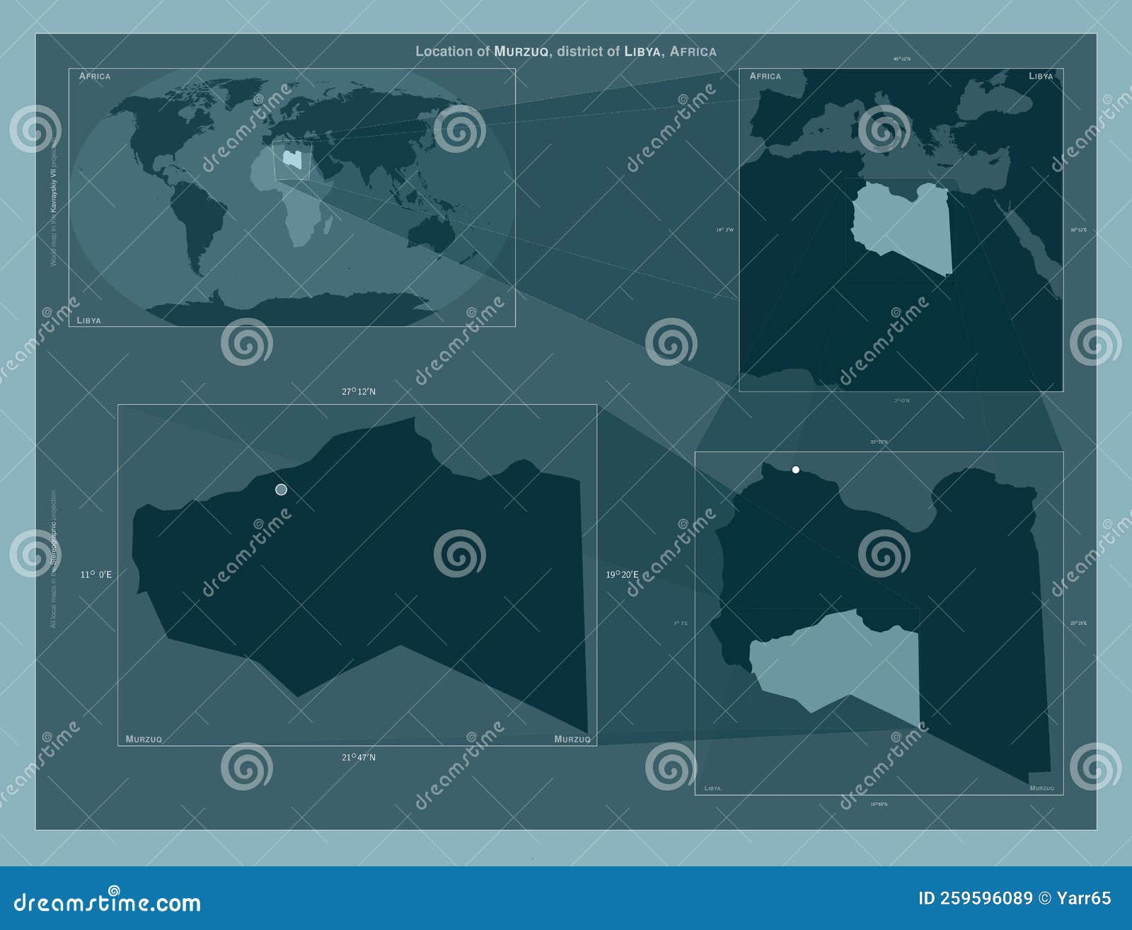 Murzuq, Libya. Described Location Diagram Stock Illustration ...