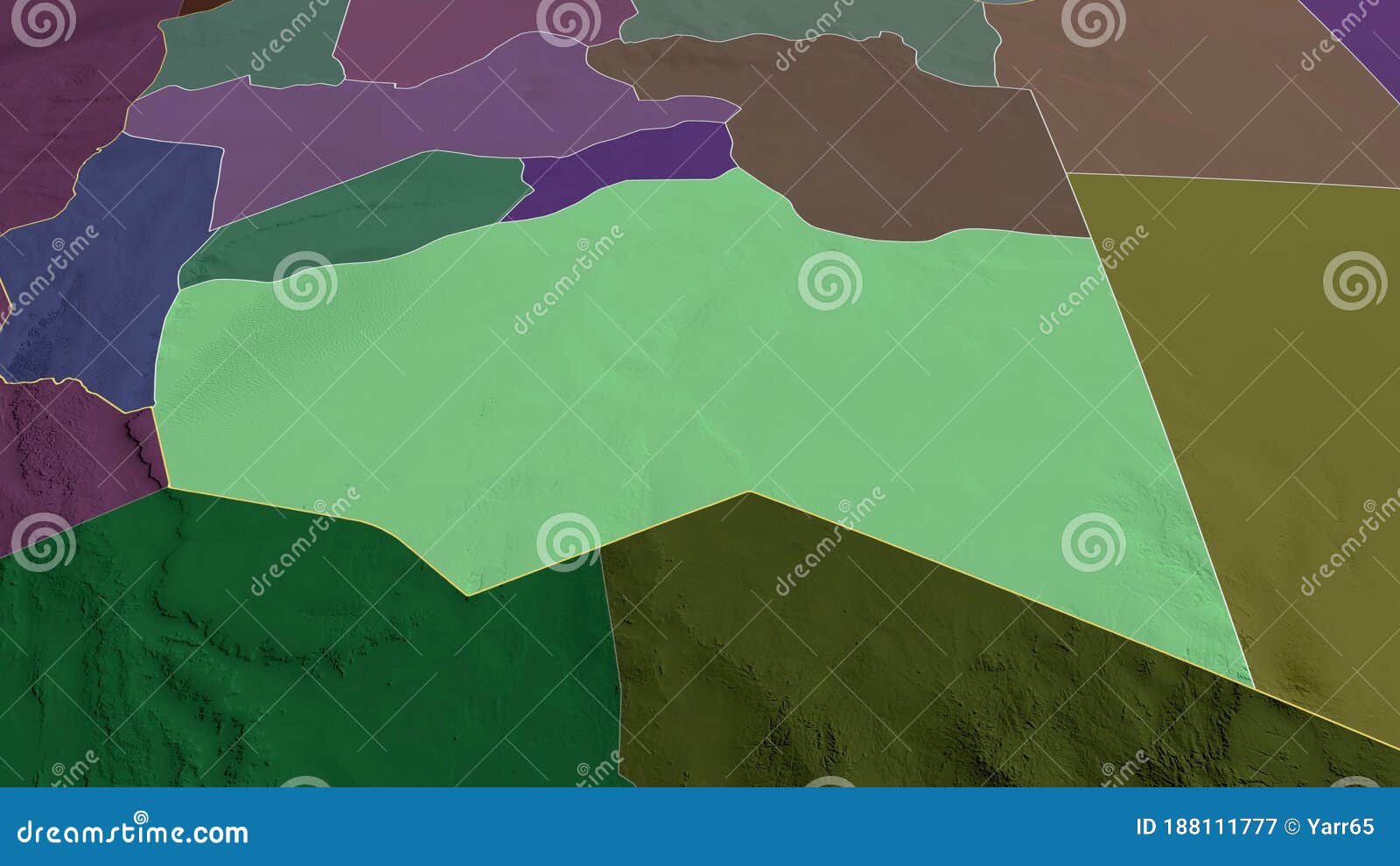 Murzuq, Libya - Highlighted. Administrative Stock Illustration ...