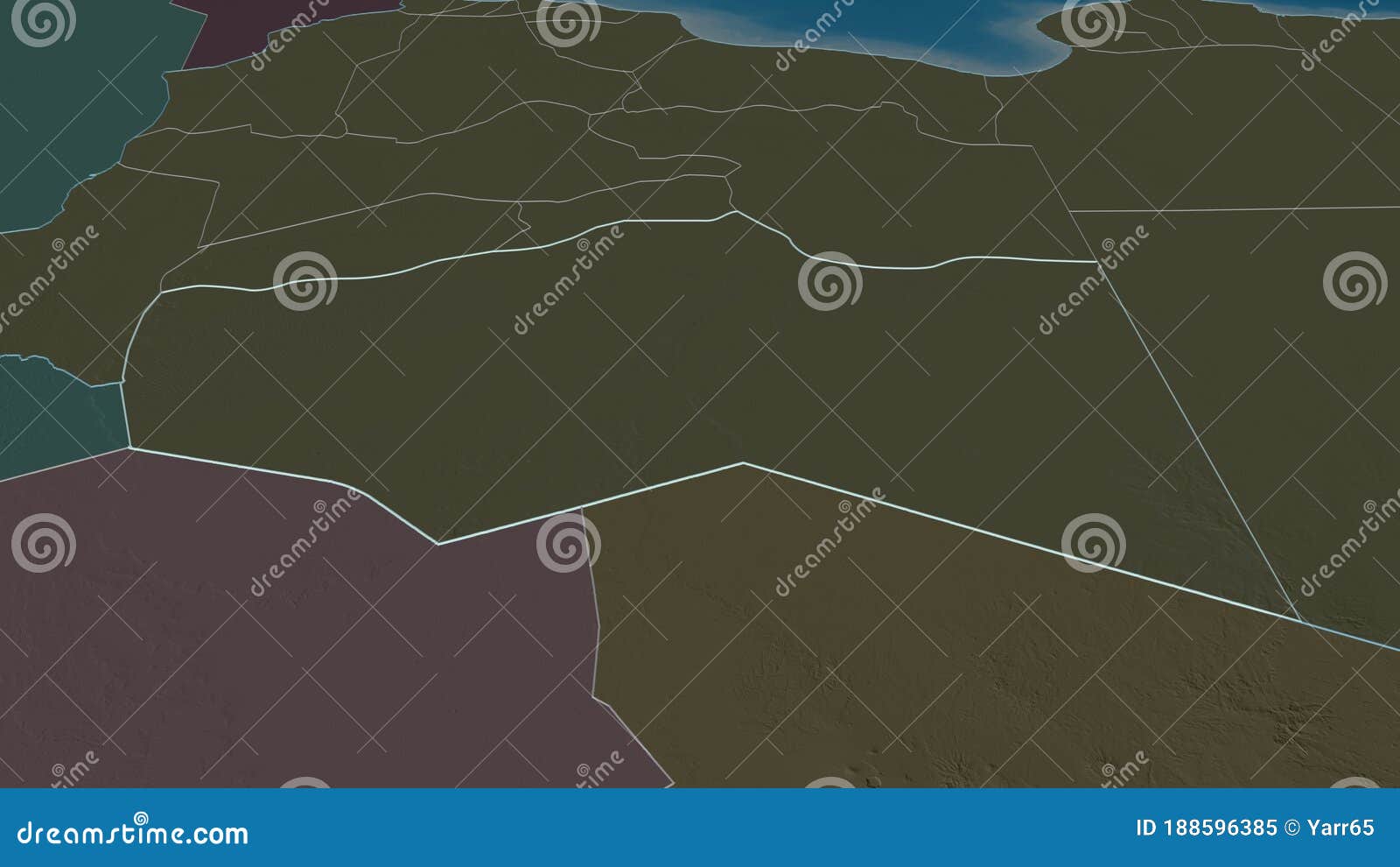 Murzuq, Libya - Outlined. Administrative Stock Illustration ...