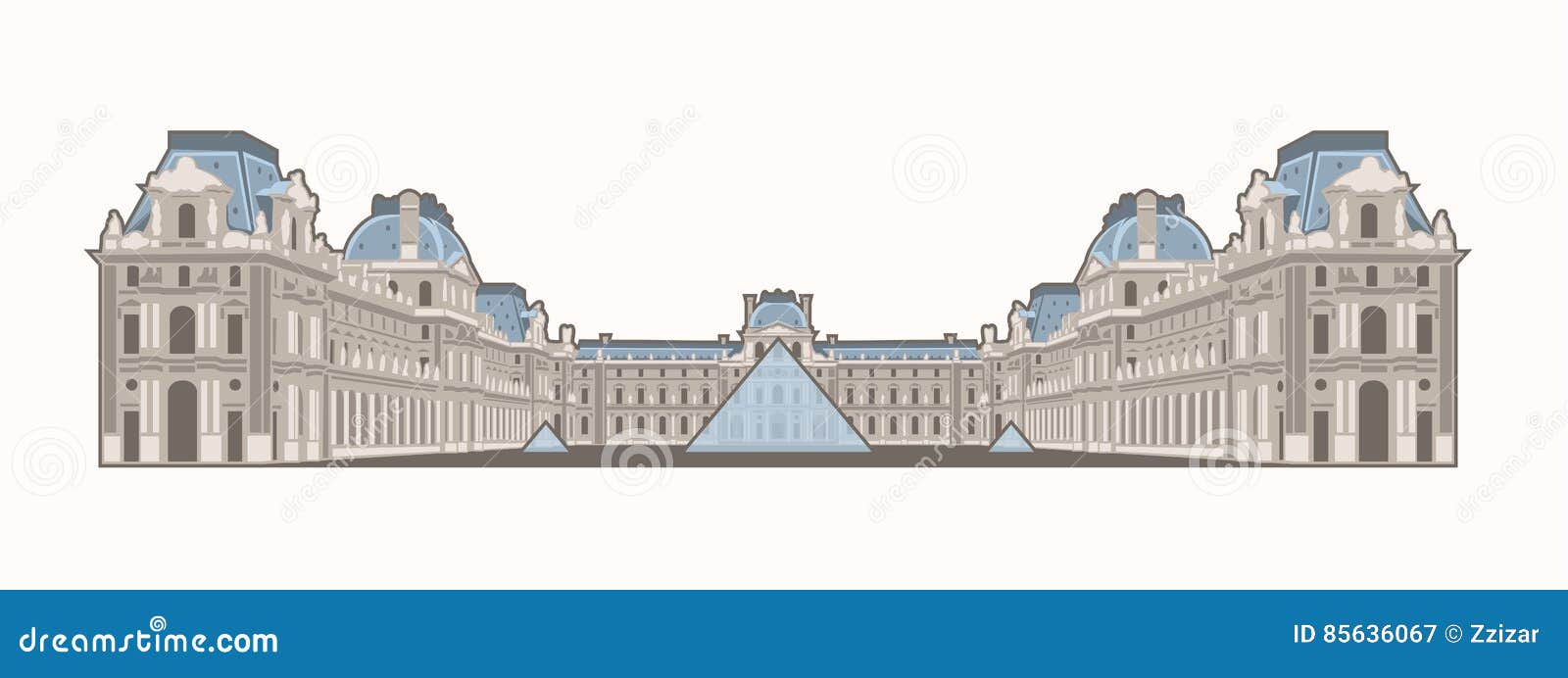 MusÃ©e du Louvre stock vector. Illustration of vector - 85636067